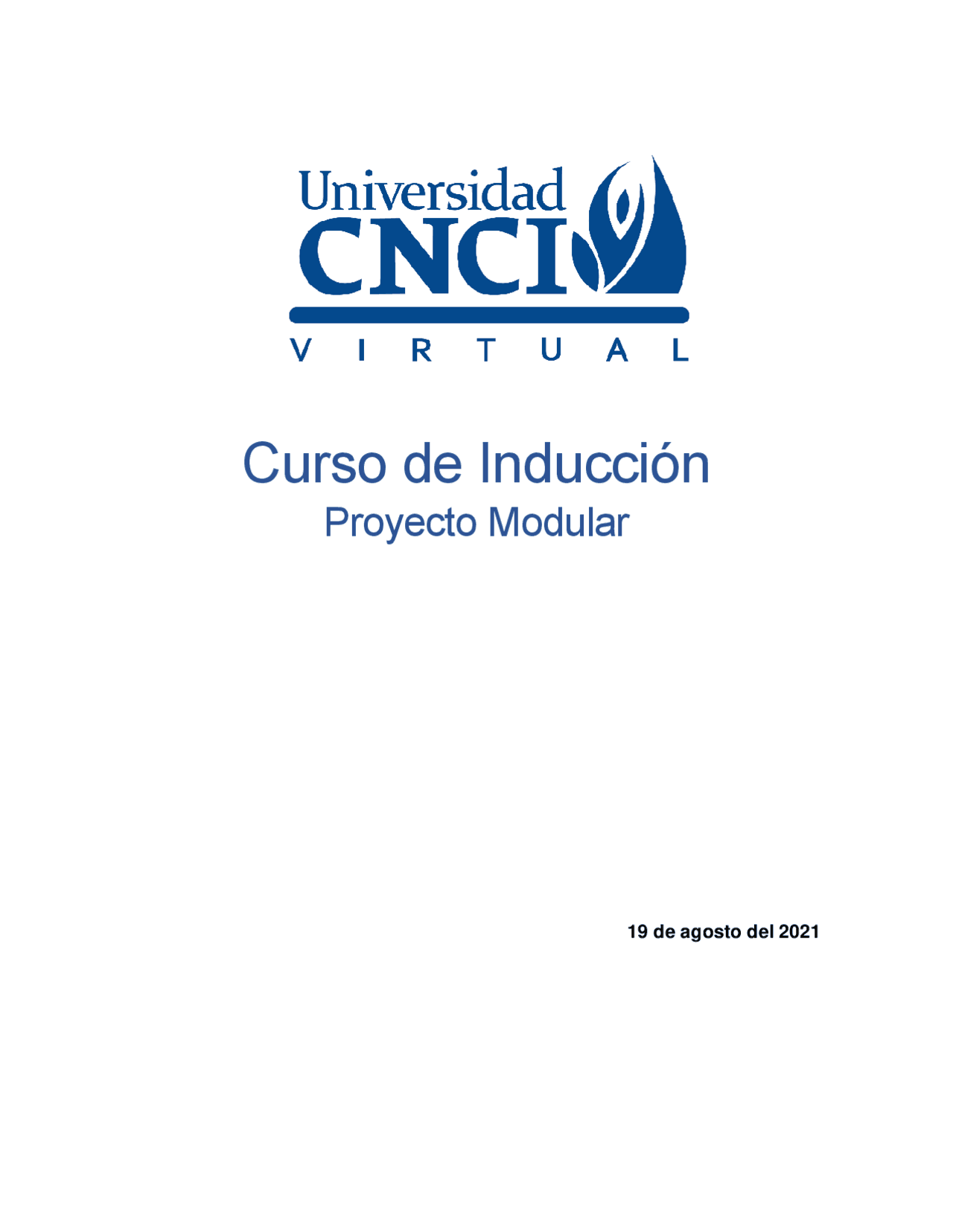 Proyecto Modular Curso De Inducción Cnci Guías Proyectos