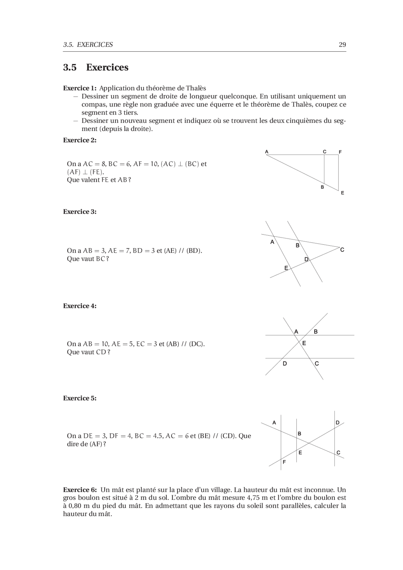 Application Du Théorème De Thalès Exercices Mathématiques Docsity