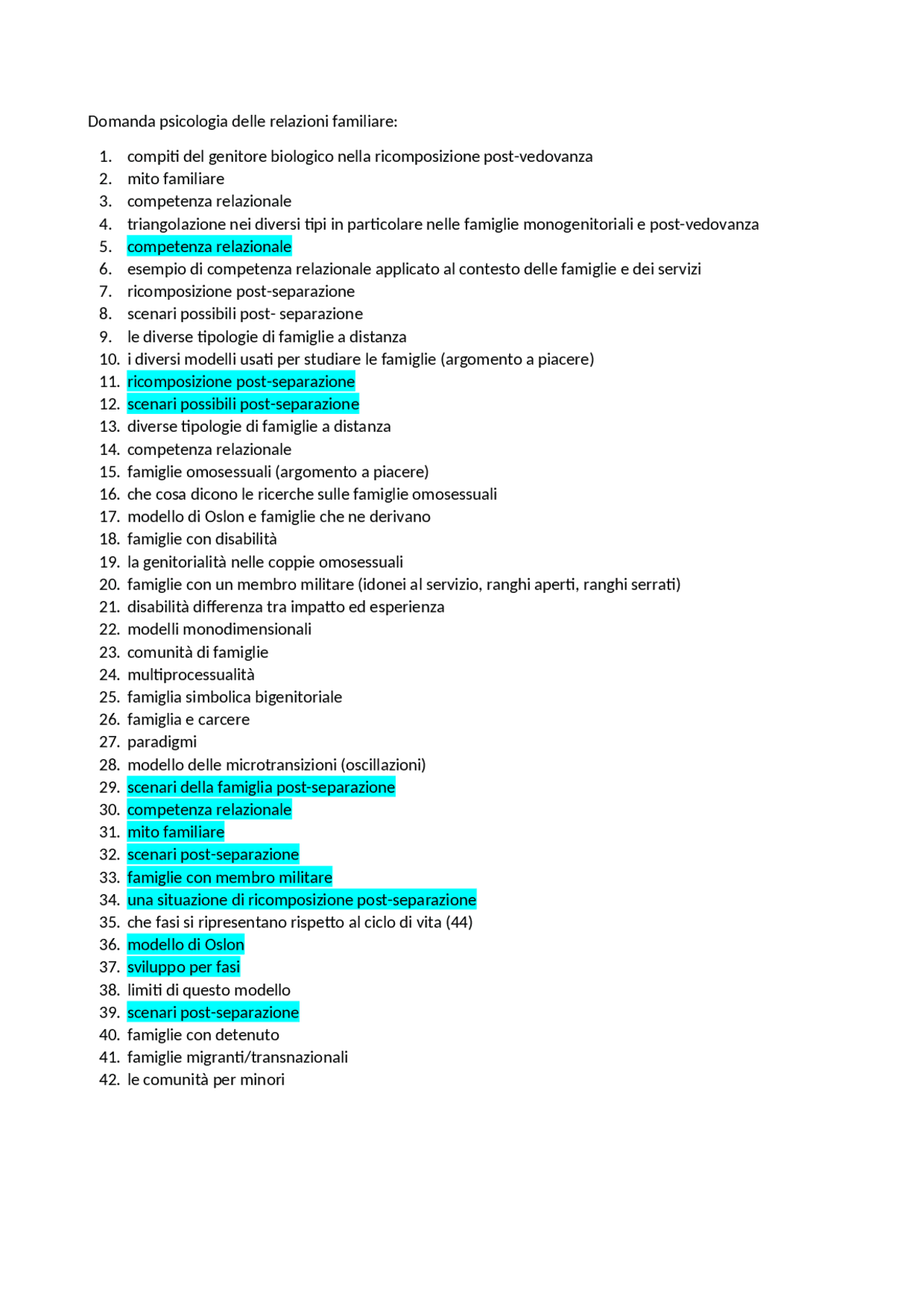 Domande Frequenti Nellesame Orale Docsity