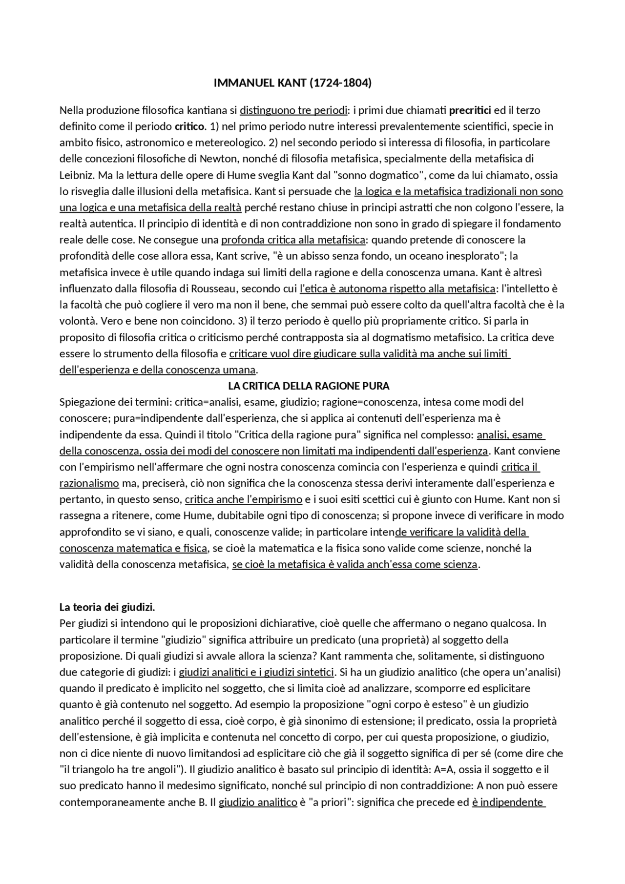 Filosofo Immanuel Kant Docsity