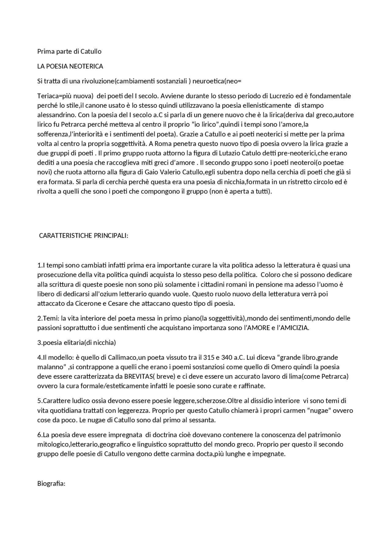 Lezione Su Gaio Catullo Docsity