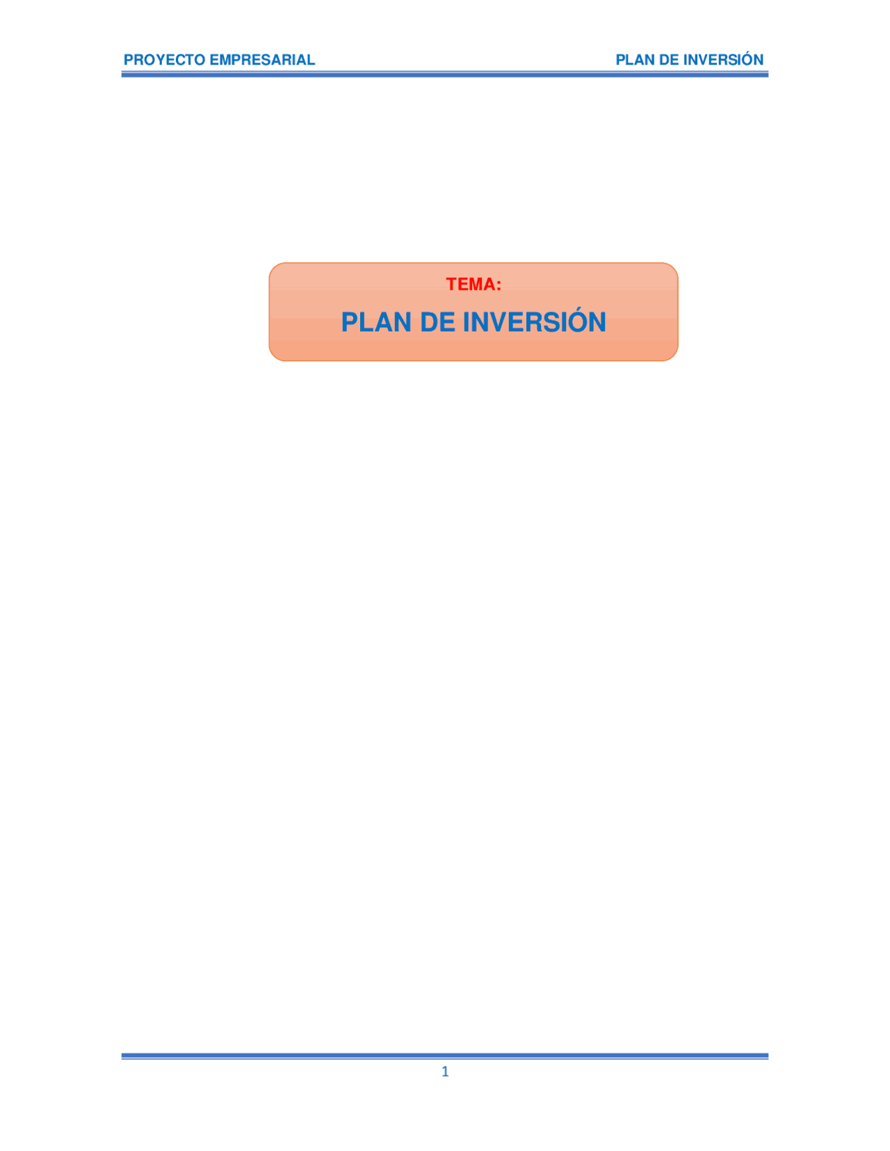 PLAN DE INVERSION INICIAL - Docsity