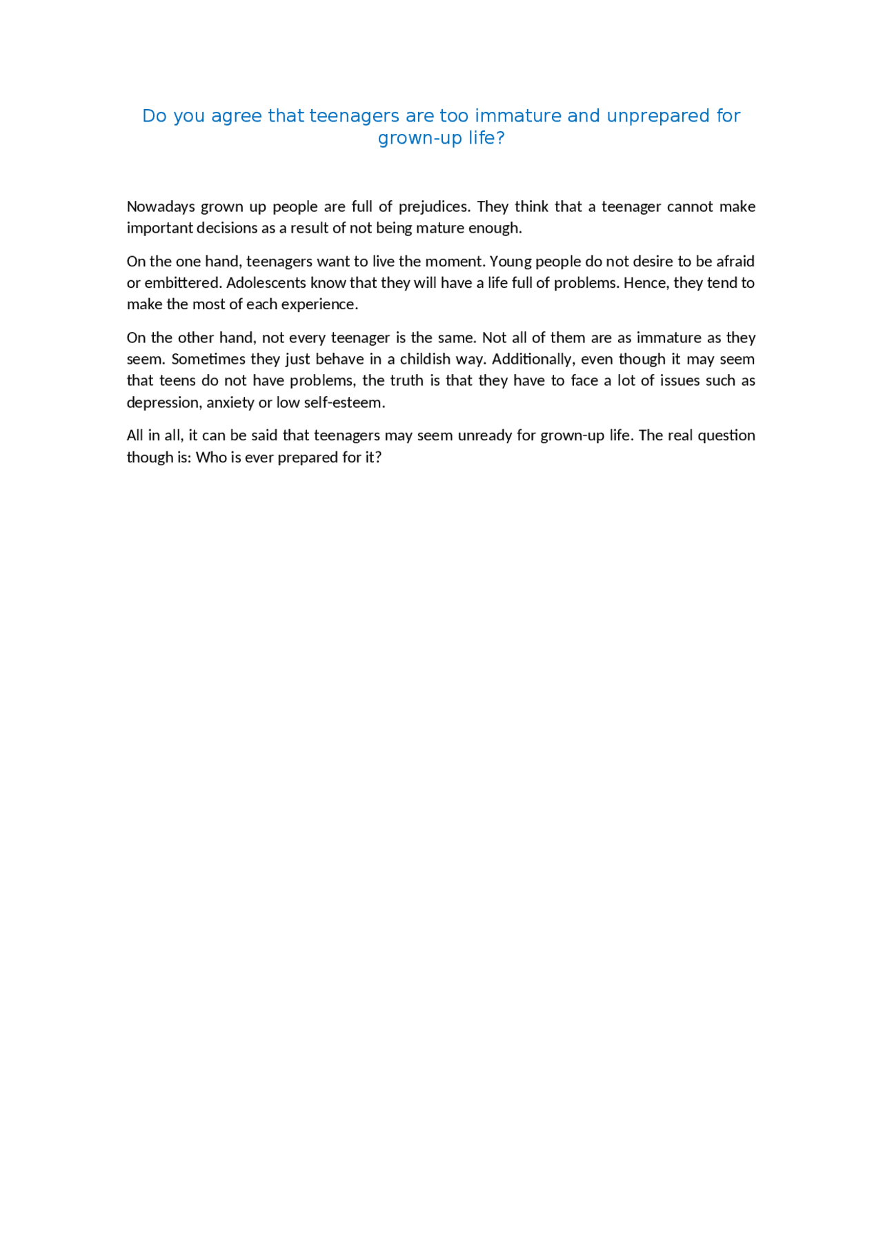 Writing De Selectividad De Inglés Docsity