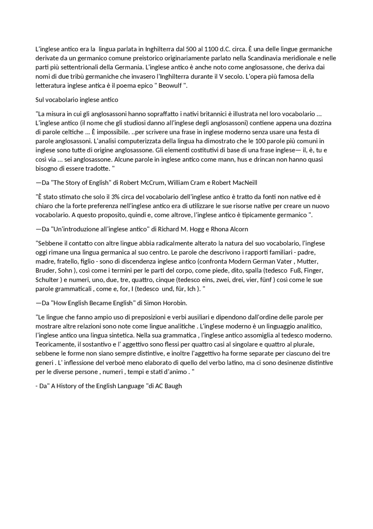 Caratteristiche Old English Docsity