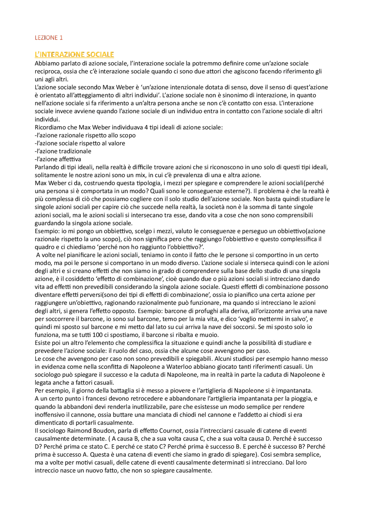 Appunti Secondo Semestre Sociologia Generale Docsity