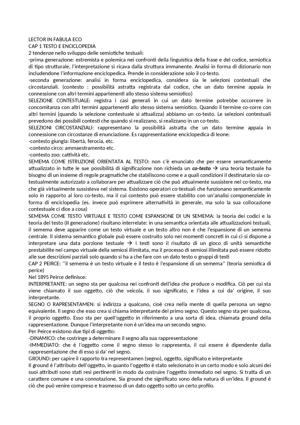 Lector In Fabula Umberto Eco Docsity