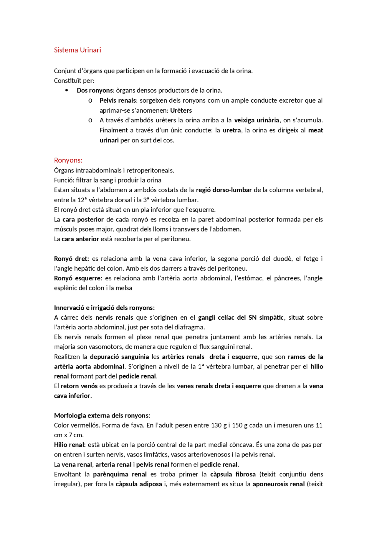 Apuntes Sist Urinario Docsity