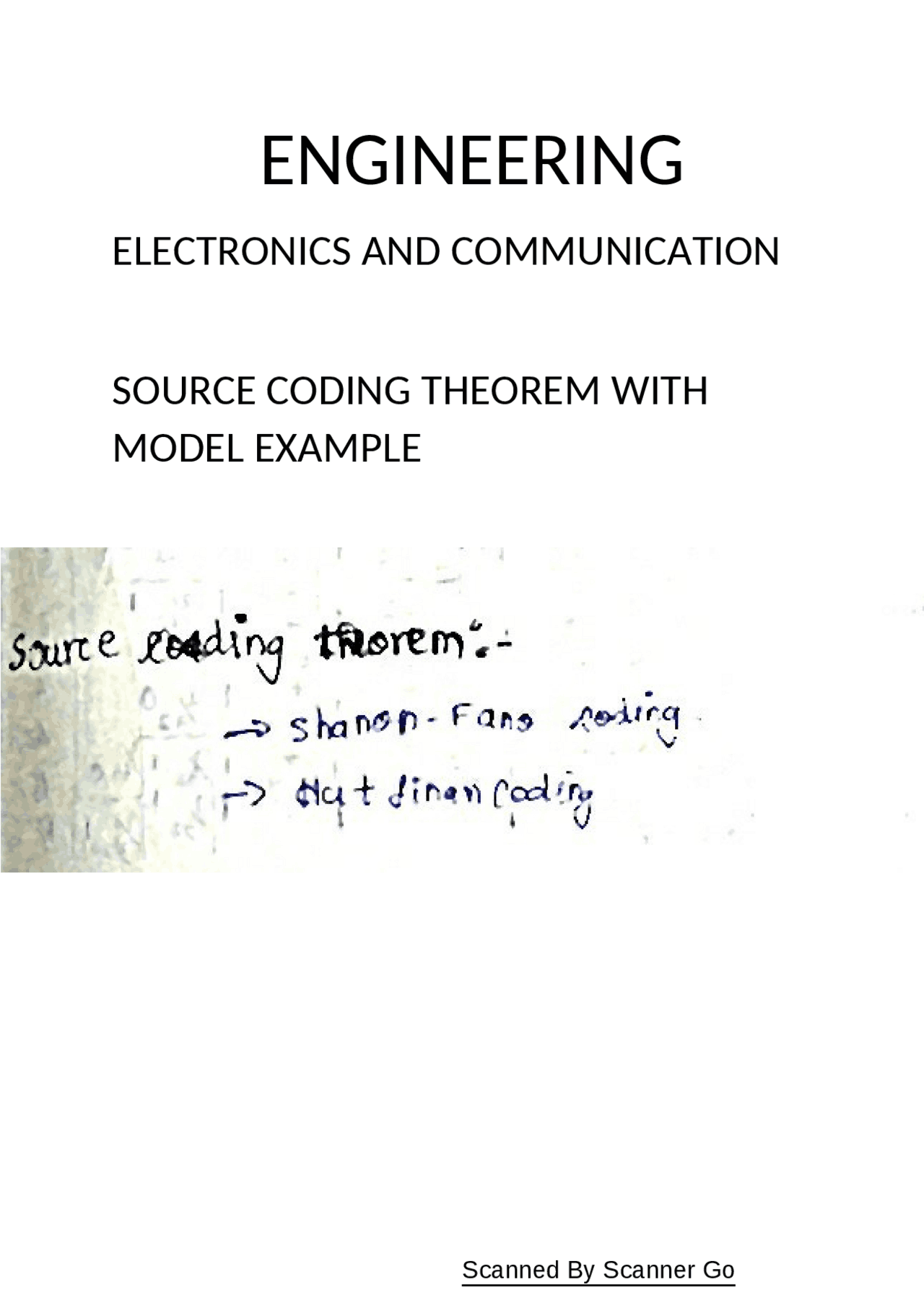 Huffman And Shanon Coding Theorem Docsity