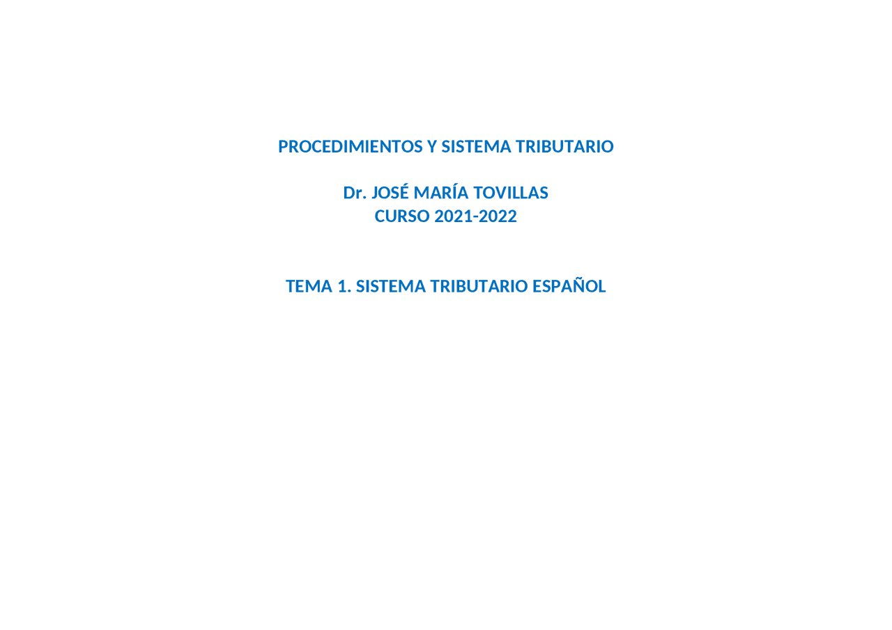 Tema 1 Procedimientos Y Sistemas Tributarios Docsity