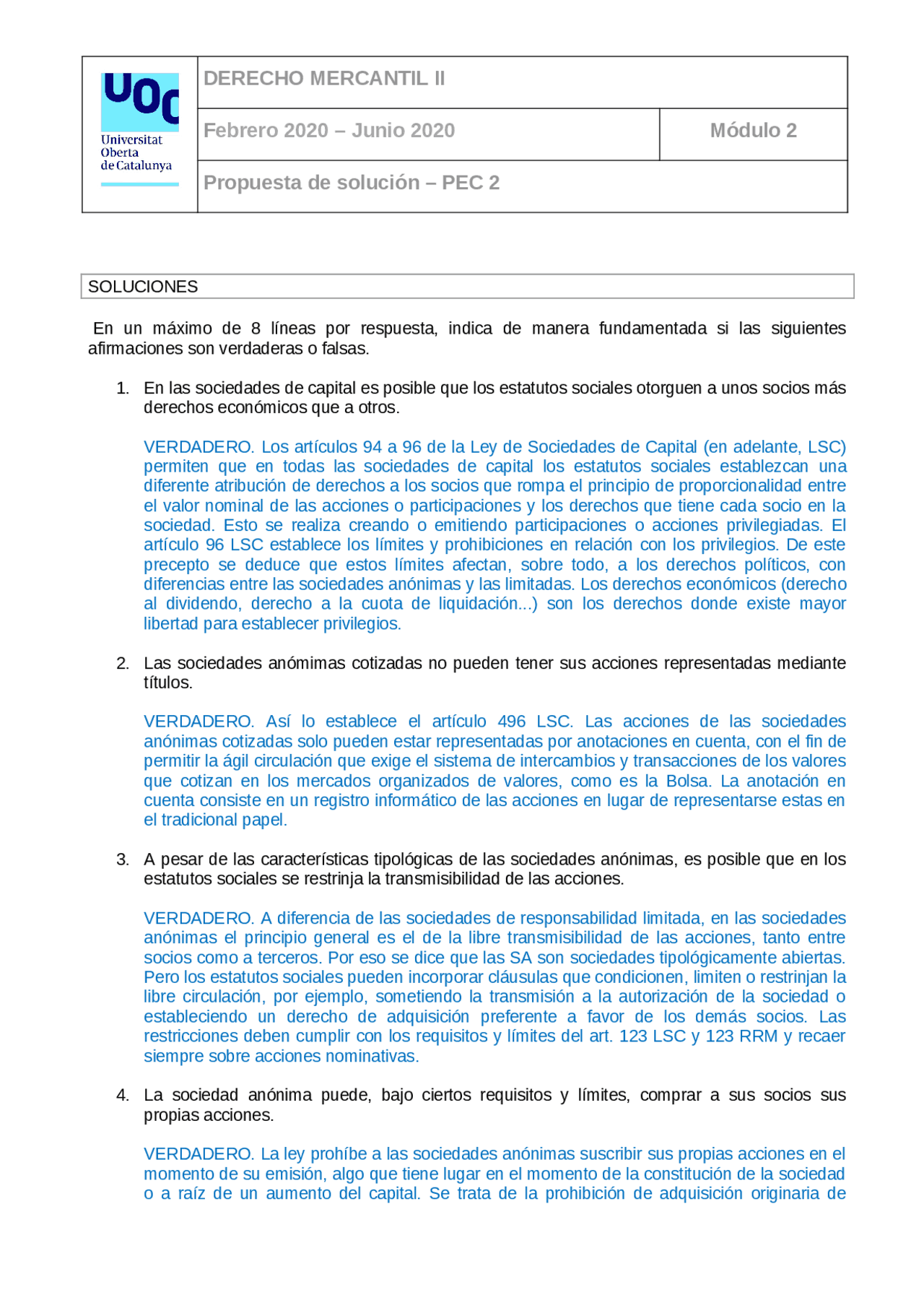 Varias Soluciones Pec Docsity
