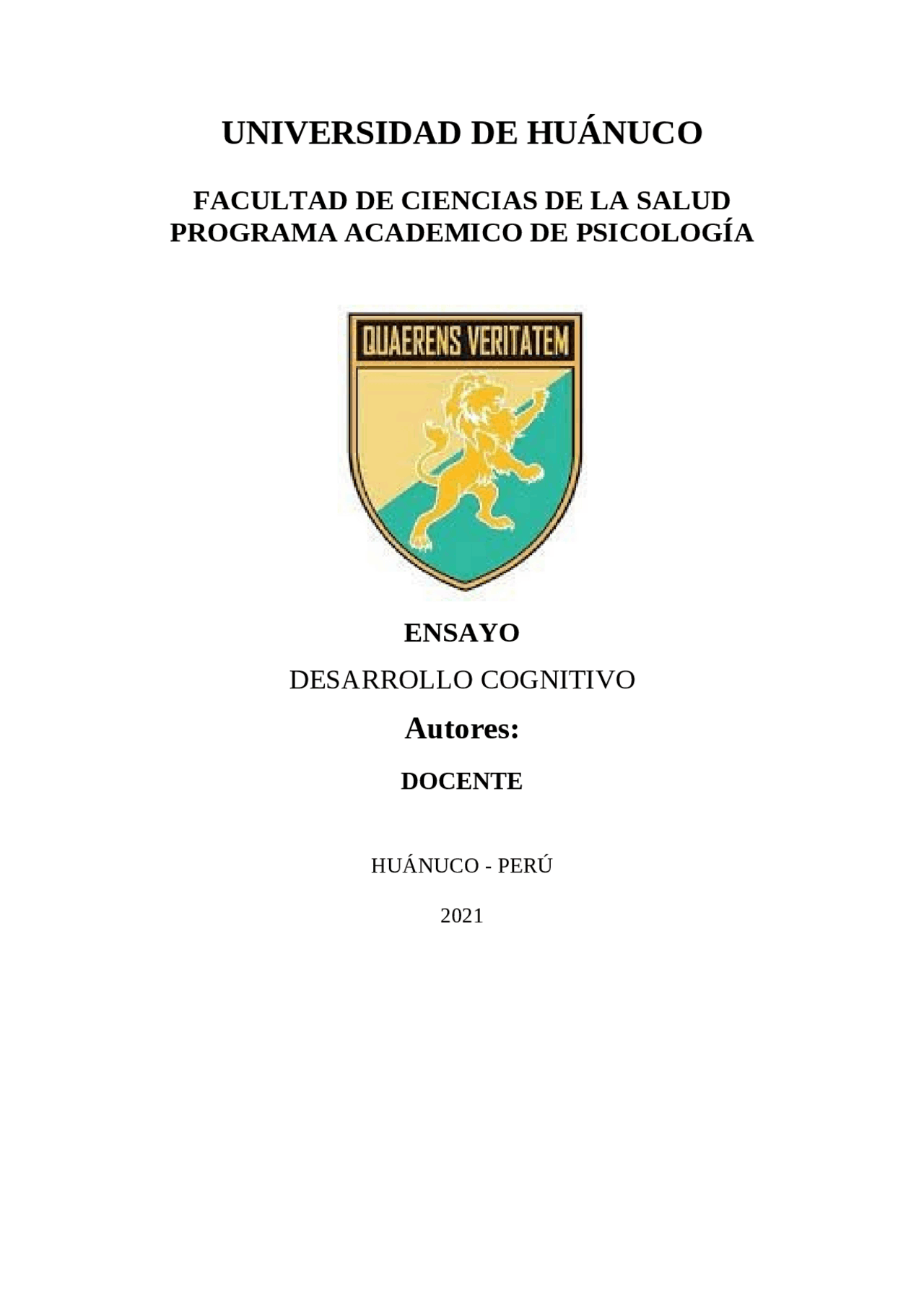 Desarrollo Cognitivo Docsity