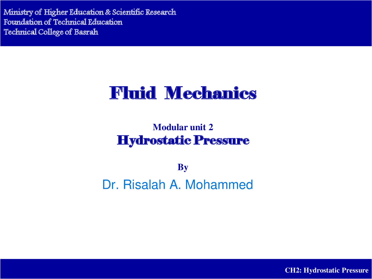 Hydrostatic pressure | Summaries Fluid Mechanics | Docsity