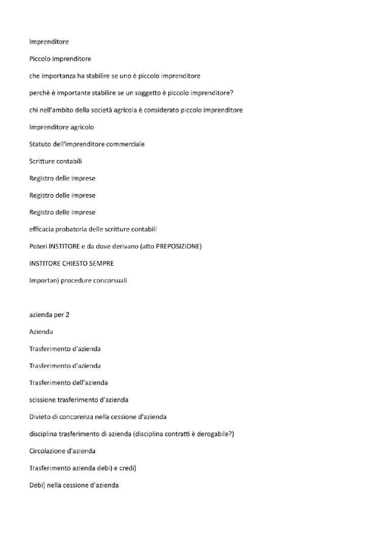 Domande Esame Commerciale I Docsity