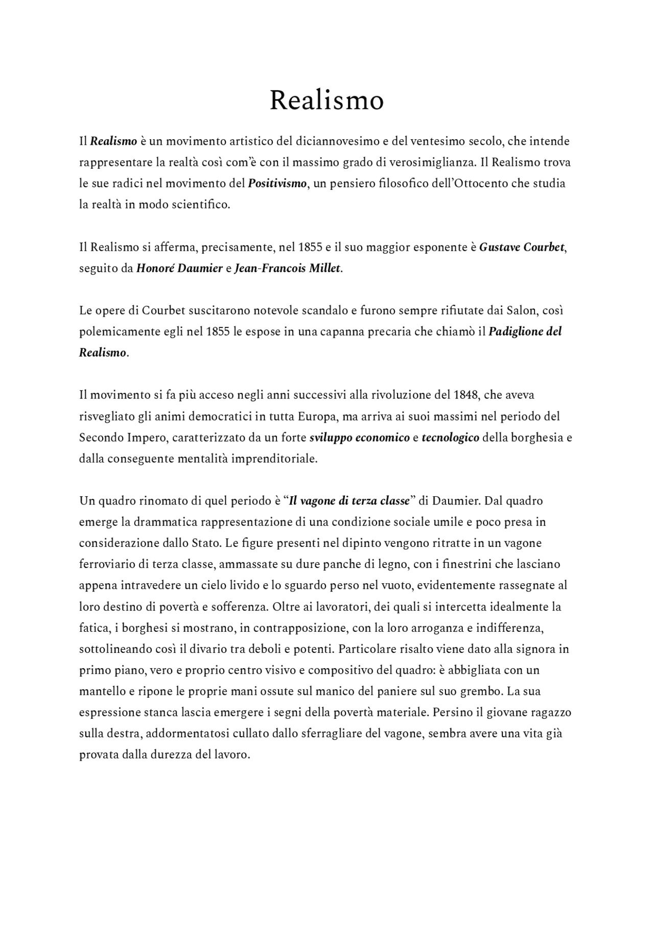 Appunti Sul Realismo Docsity