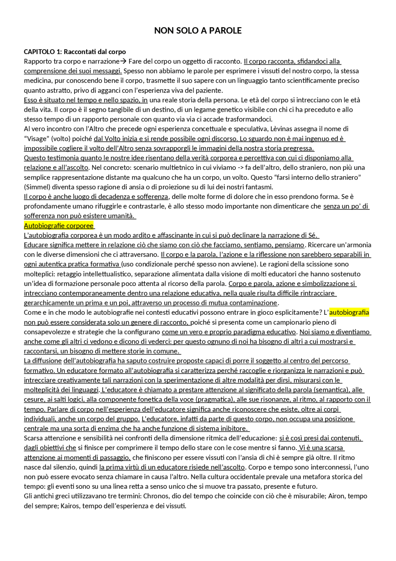 Riassunto Del Libro Non Solo A Parole Docsity