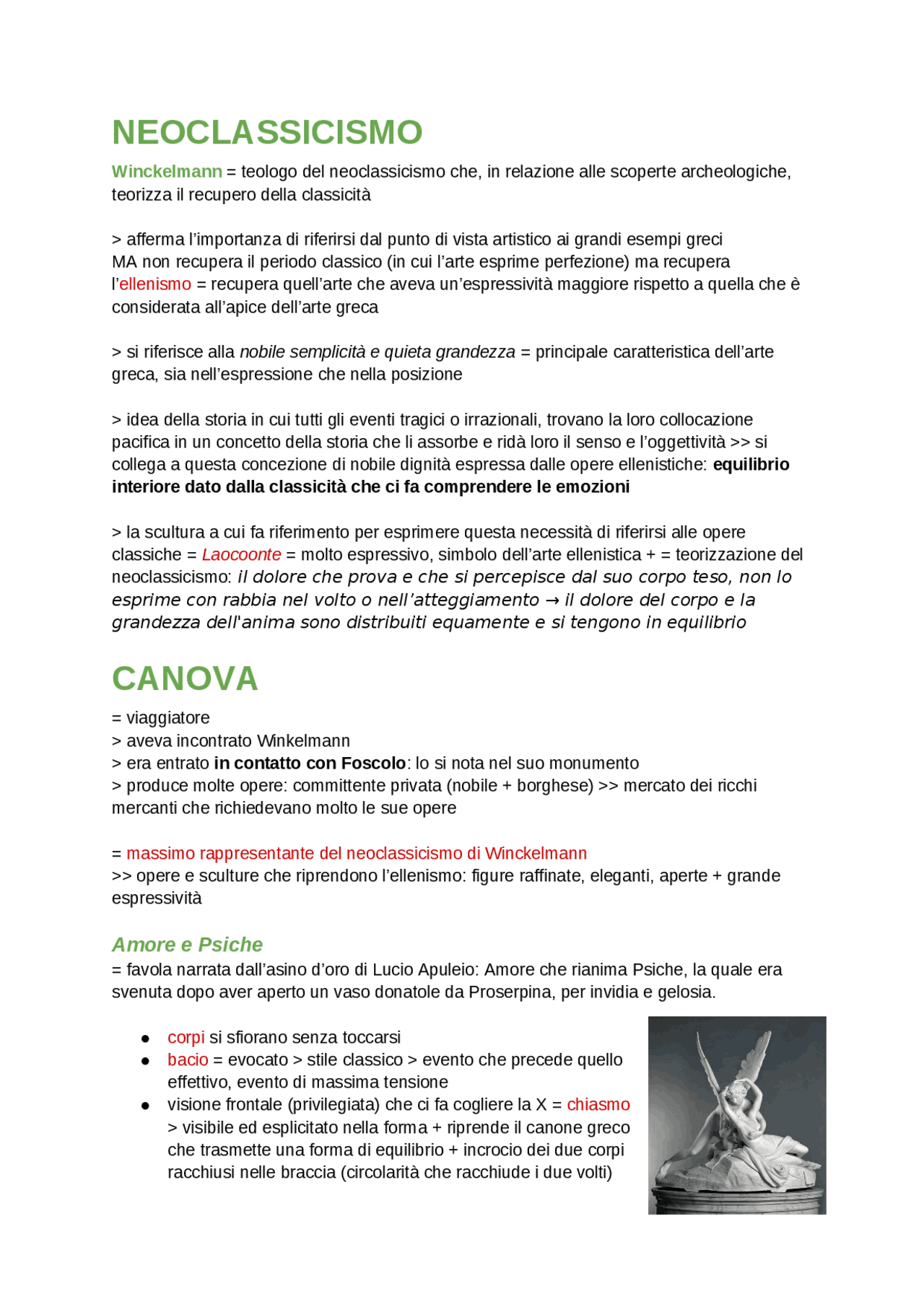 Neoclassicismo E Canova Docsity