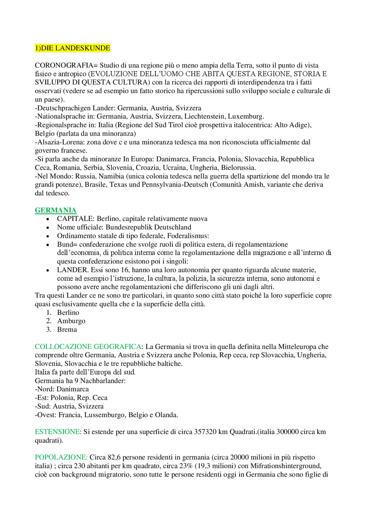Appunti Completi Di Cultura Tedesca Docsity