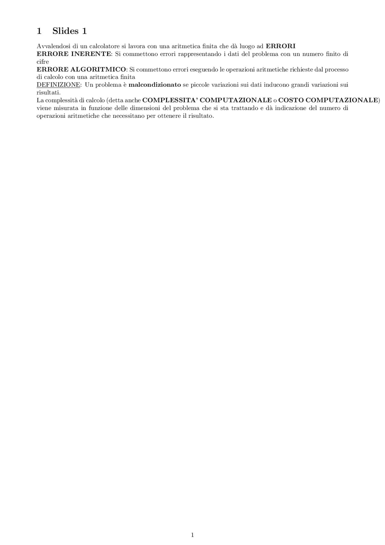 Appunti Metodi Numerici Docsity