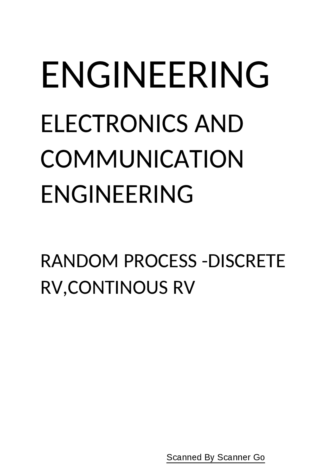Random process in electronic engineering - Docsity