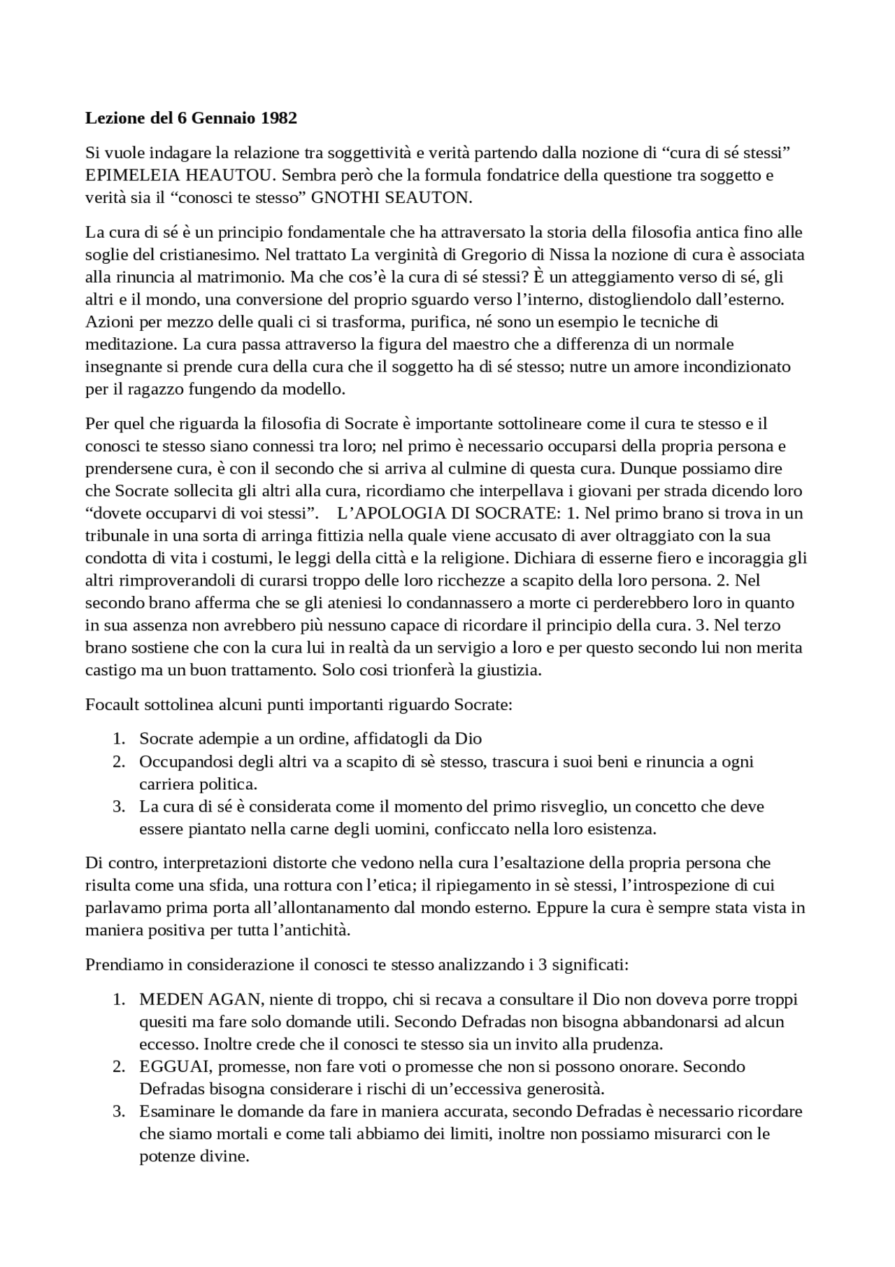 Ermeneutica Del Soggetto Docsity