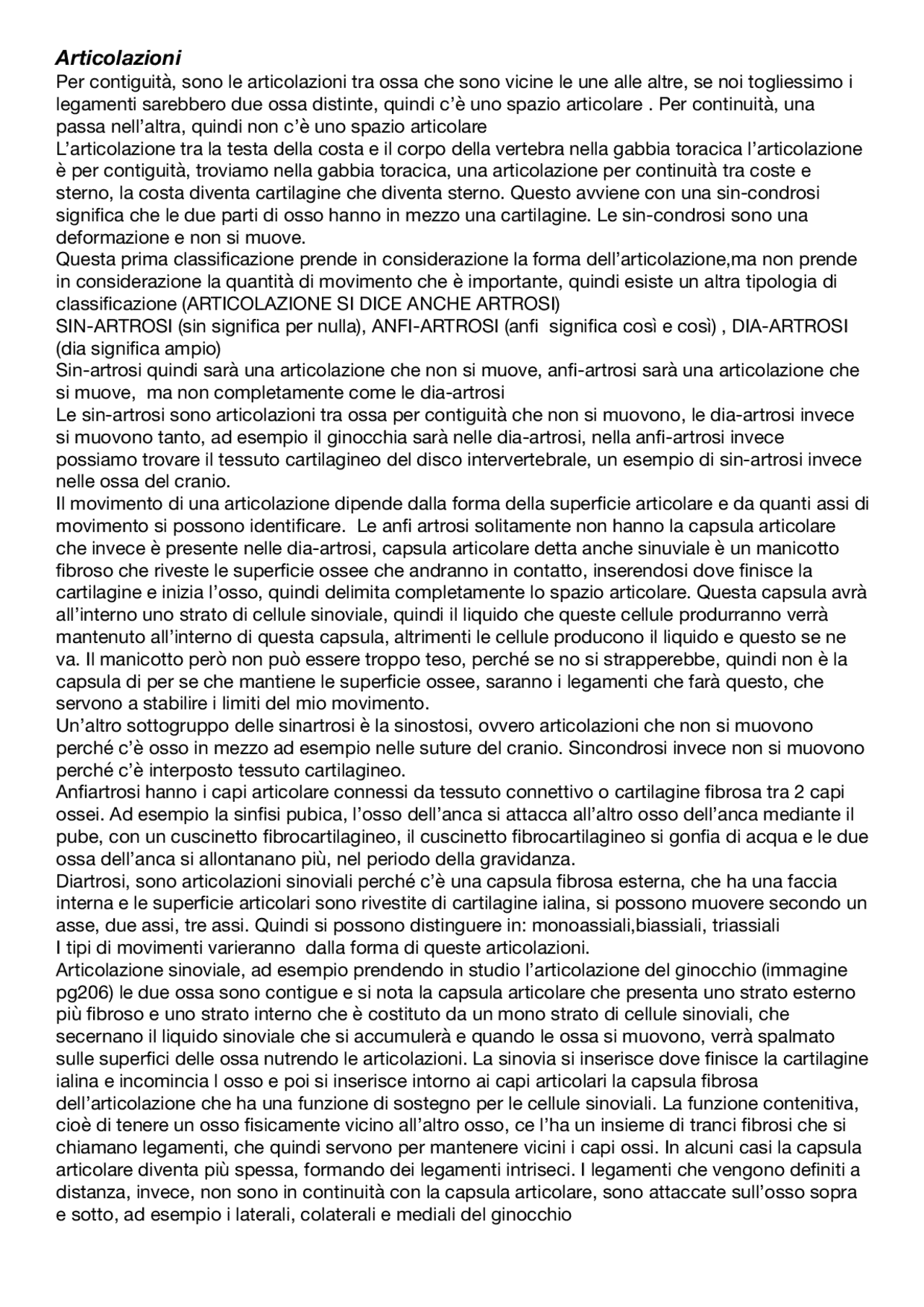 Anatomia Apparato Locomotore Docsity