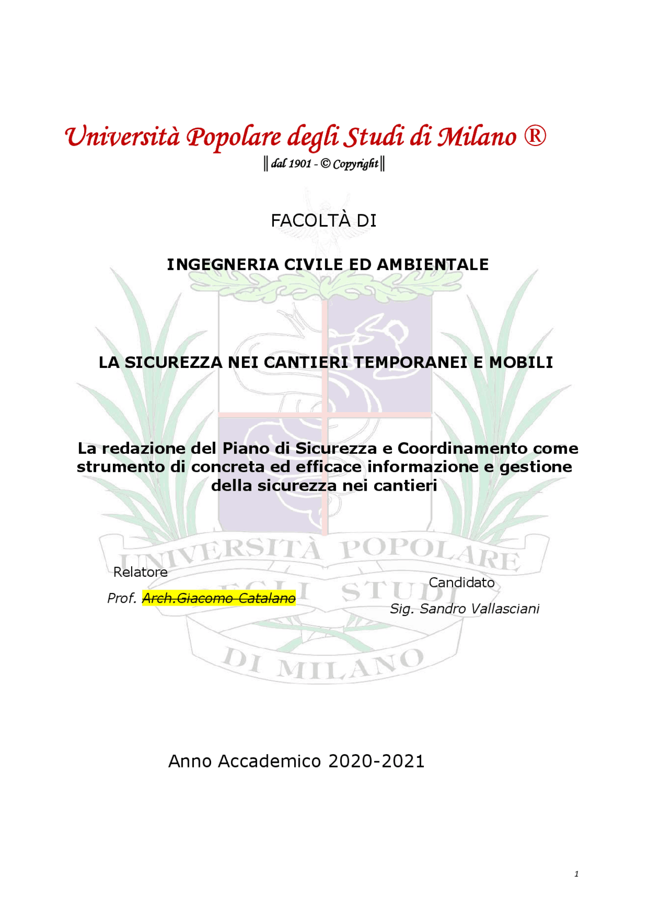 Tesi Di Laurea Corso Ingegneria Civile E Ambientale Docsity