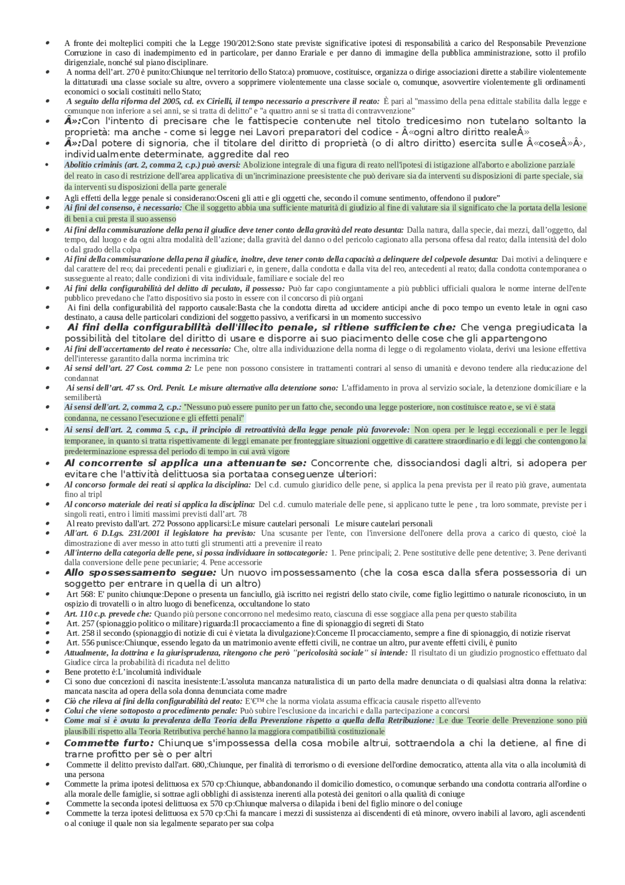 Quiz Diritto Penalepegaso Docsity