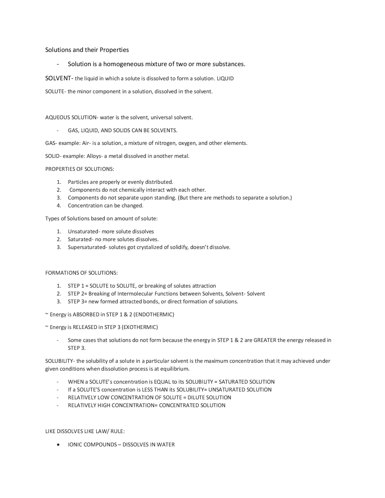 CHEMISTRY 2 LESSON 2 NOTES - Docsity