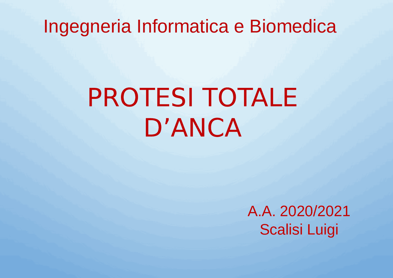 Protesi d'anca slides - Docsity