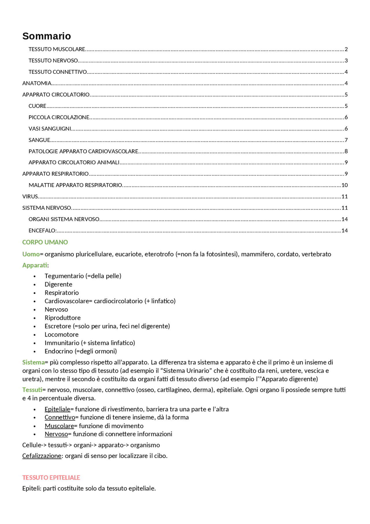 Appunti Corpo Umano Docsity