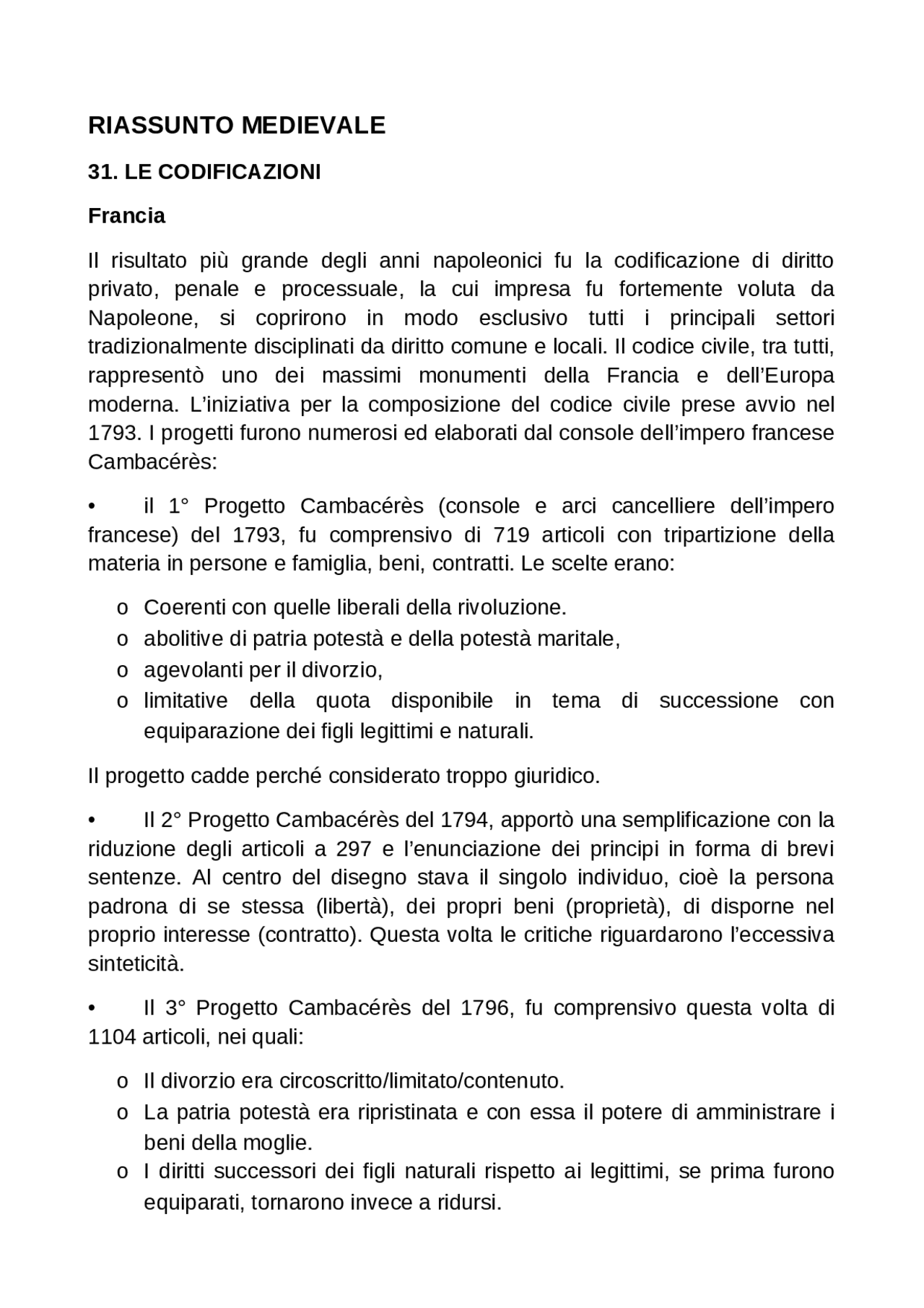 Riassunto Diritto Medievale E Moderno Docsity