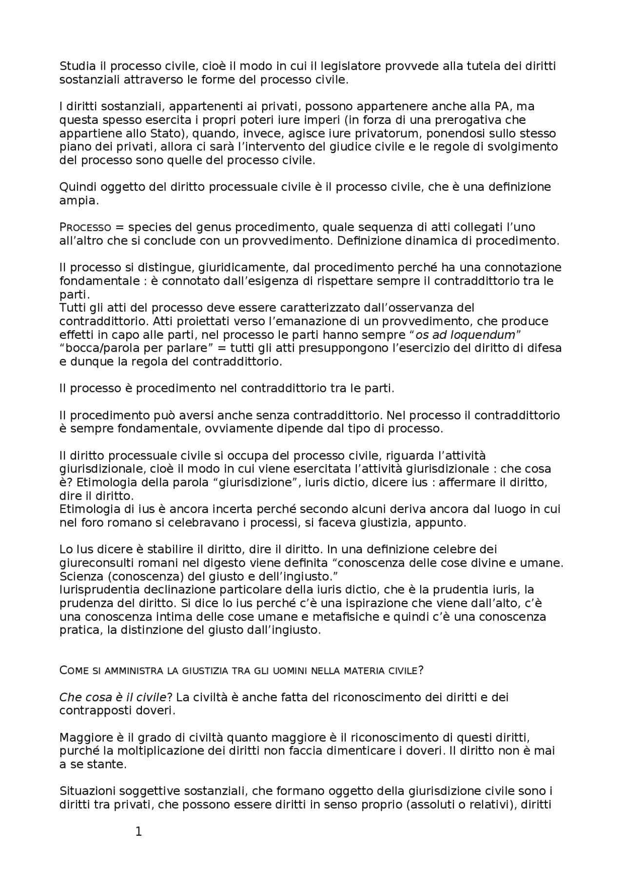 Sbobine Di Tutte Le Lezioni Di Diritto Processuale Civile I Modulo