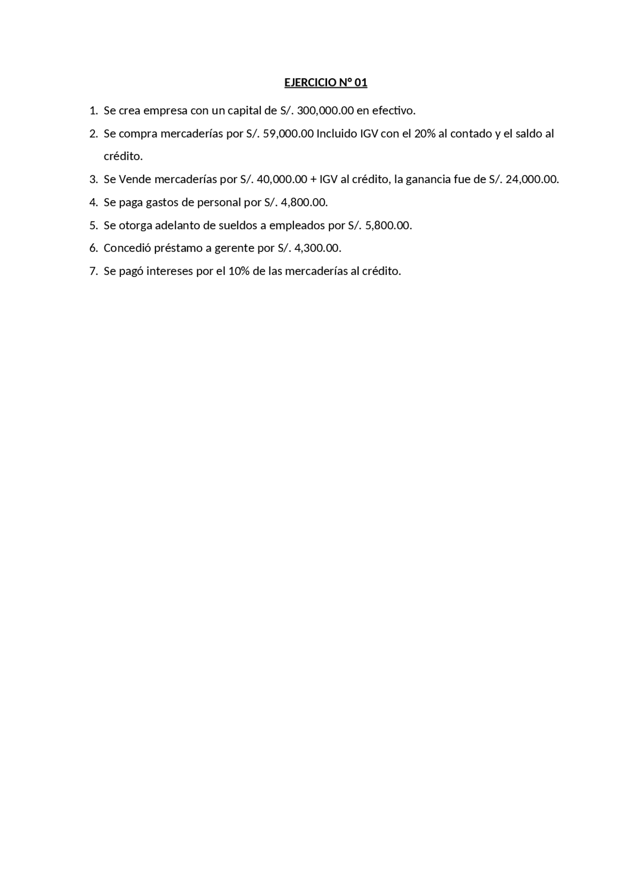 Contabilidad Financiera Ejercicios Docsity