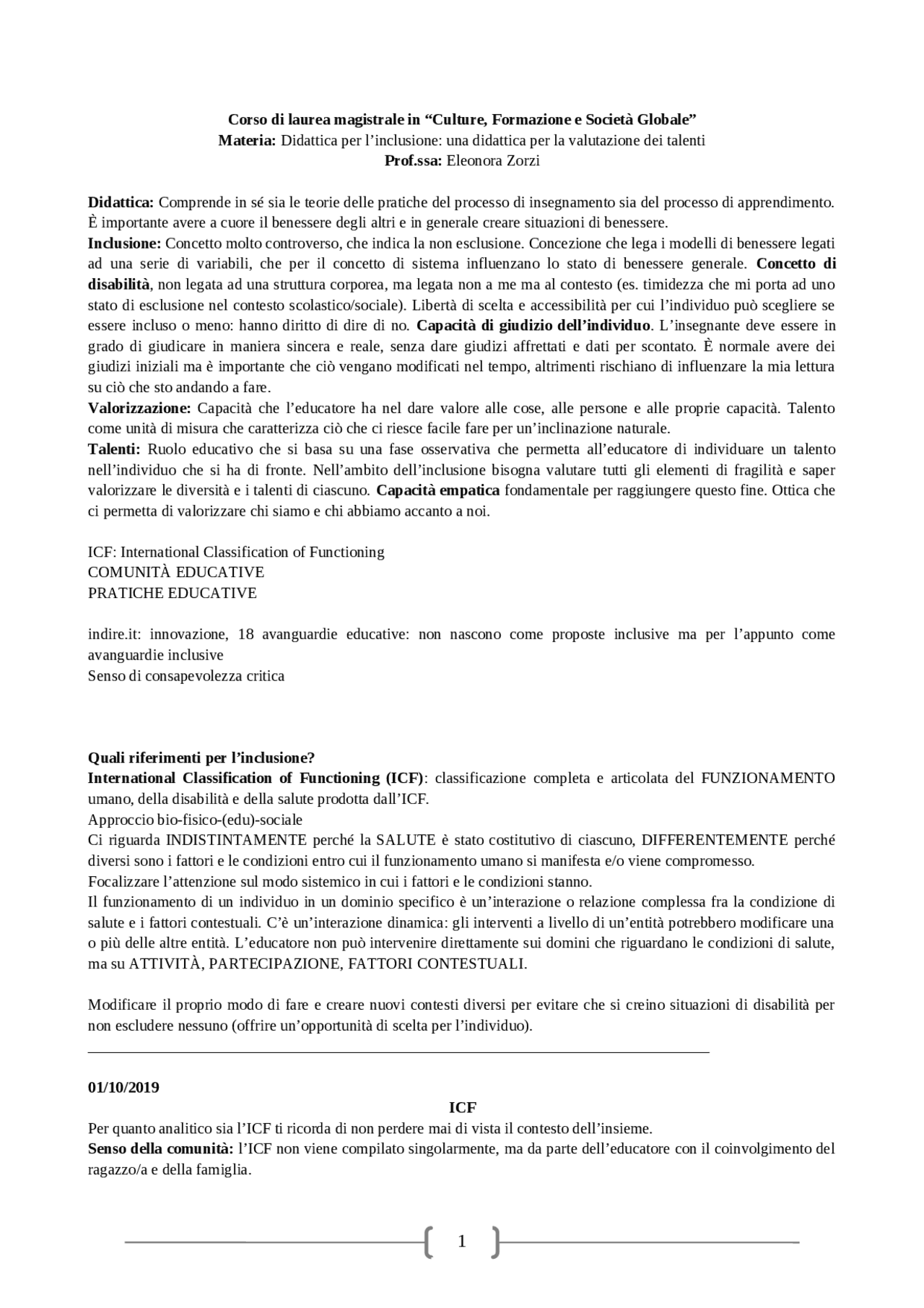 Appunti Didattica Per Linclusione Docsity