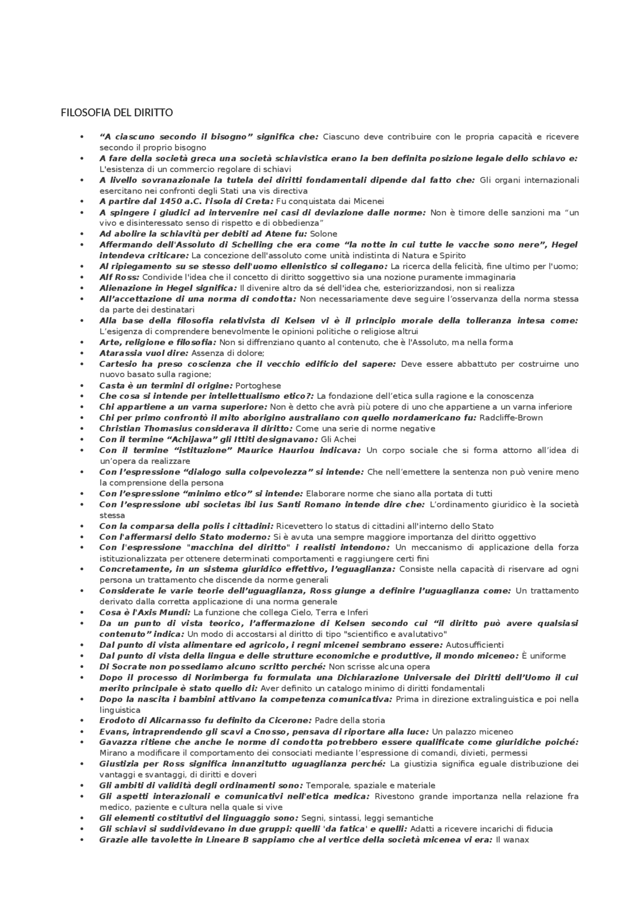 Quiz Filosofia Del Diritto Pegaso Docsity