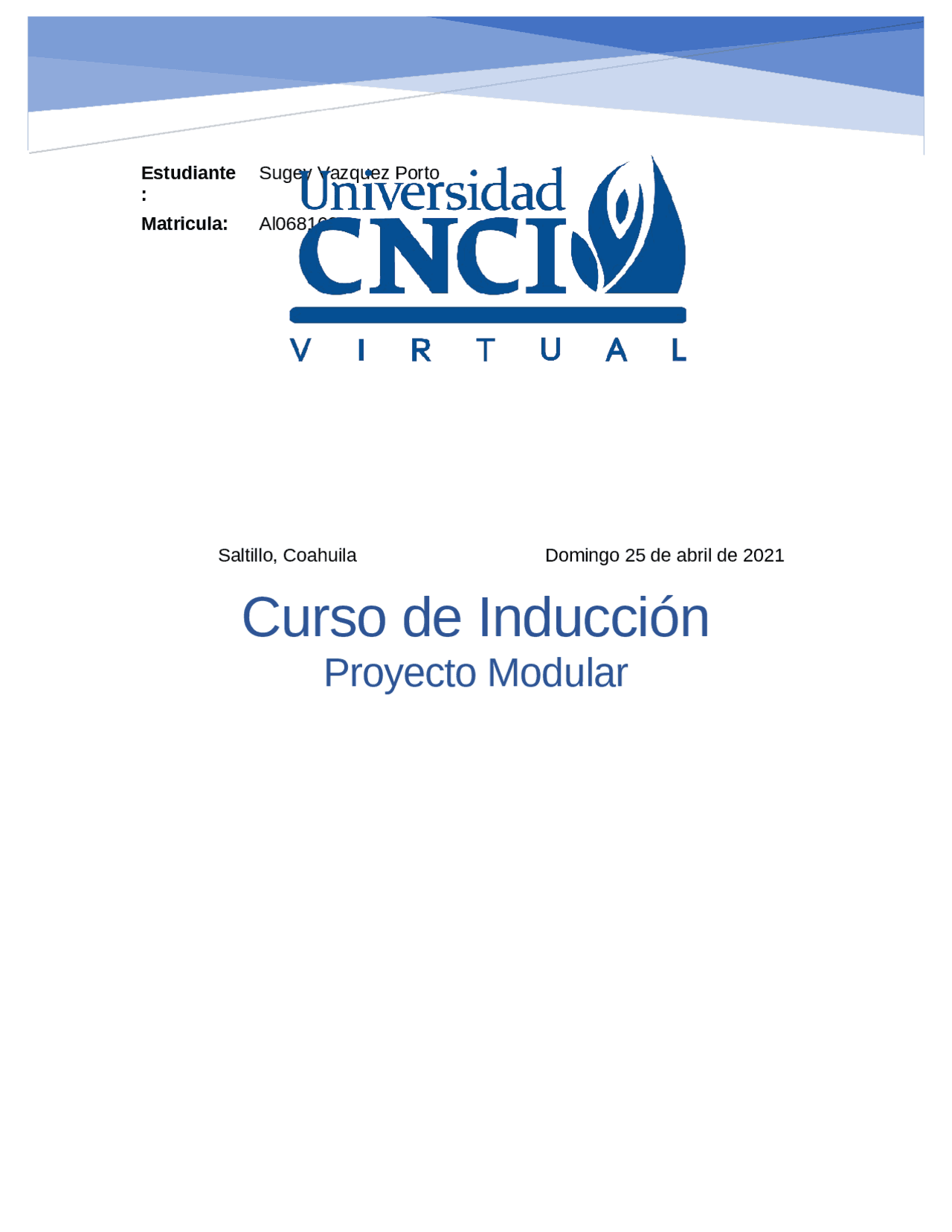 Curso De Induccion Proyecto Modular Docsity