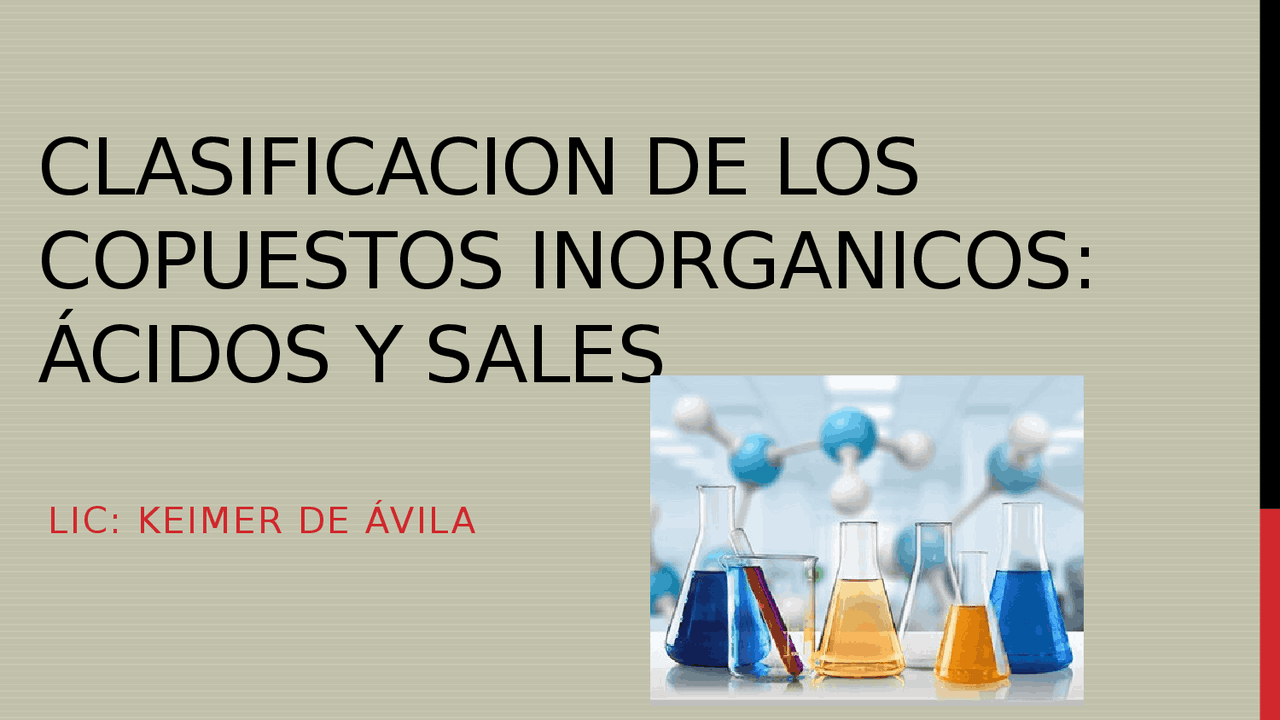 Clasificación de compuesto quimicos - Docsity