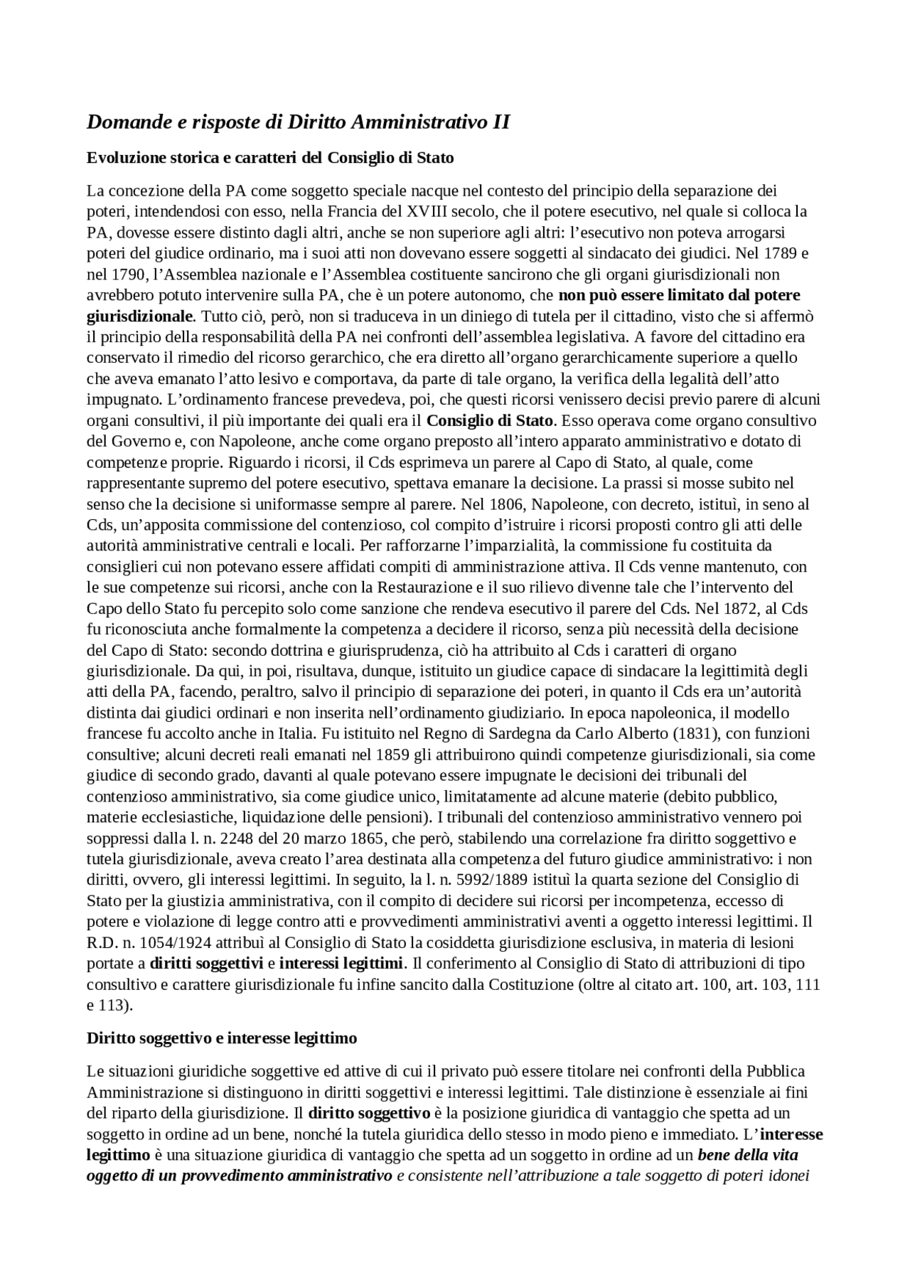 Domande E Risposte Esame Di Diritto Amministrativo 2 Docsity