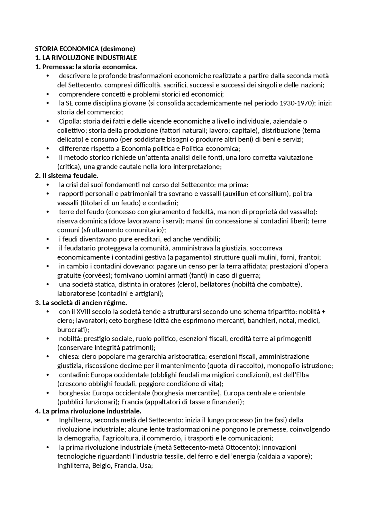 Storia Economica Docsity