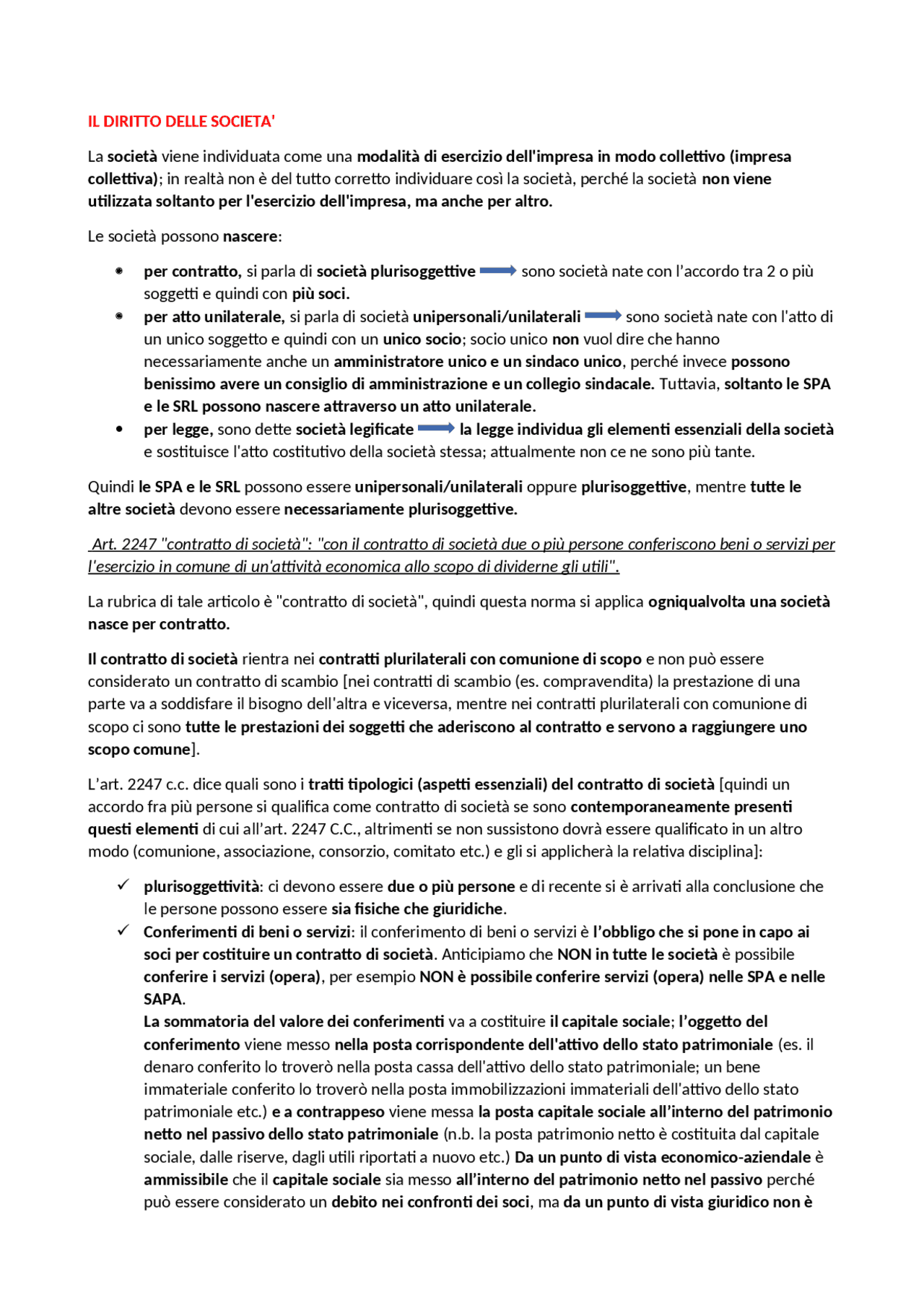 Diritto Commerciale Parte Seconda Docsity