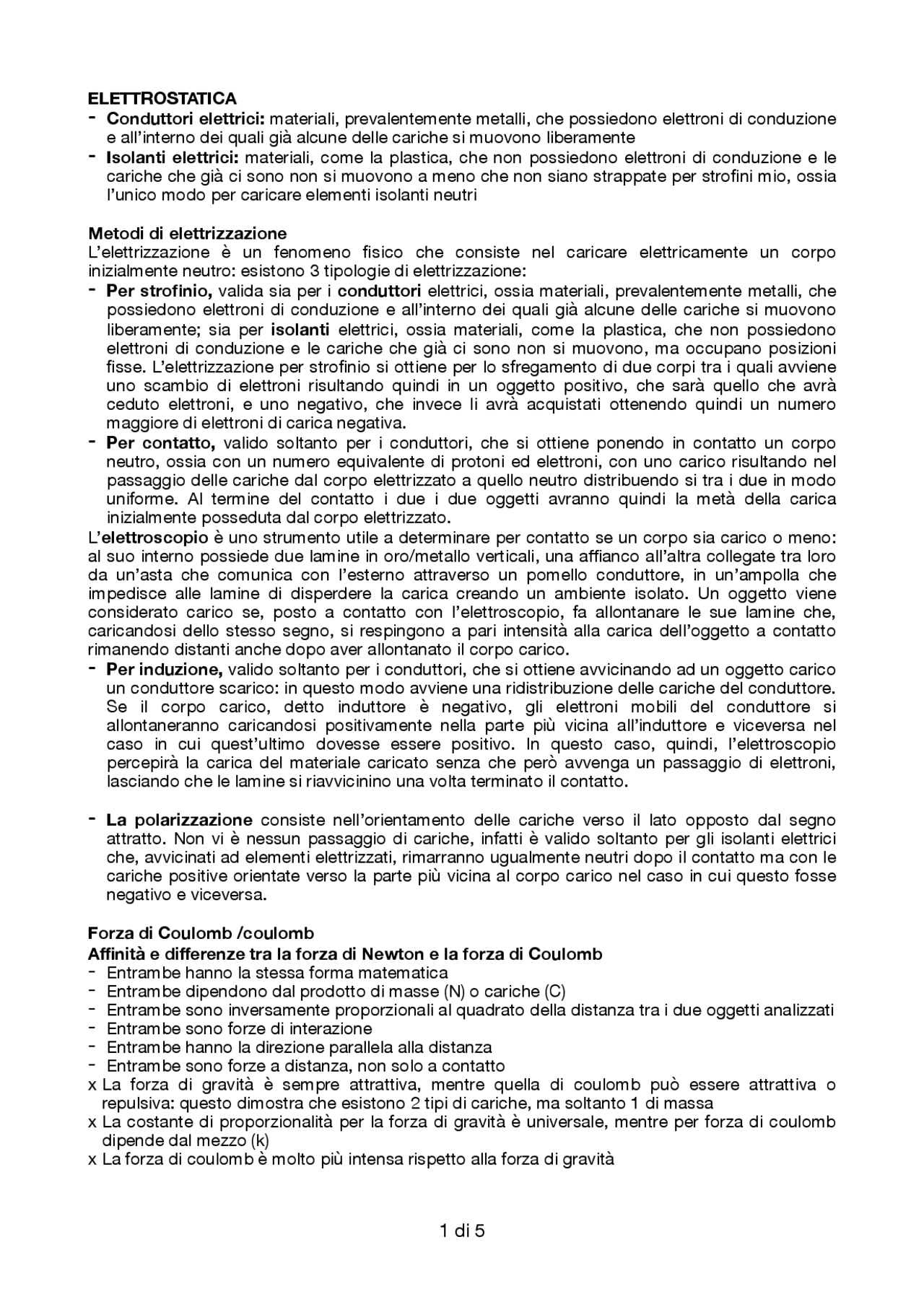 Energia Ed Elettrostatica Docsity