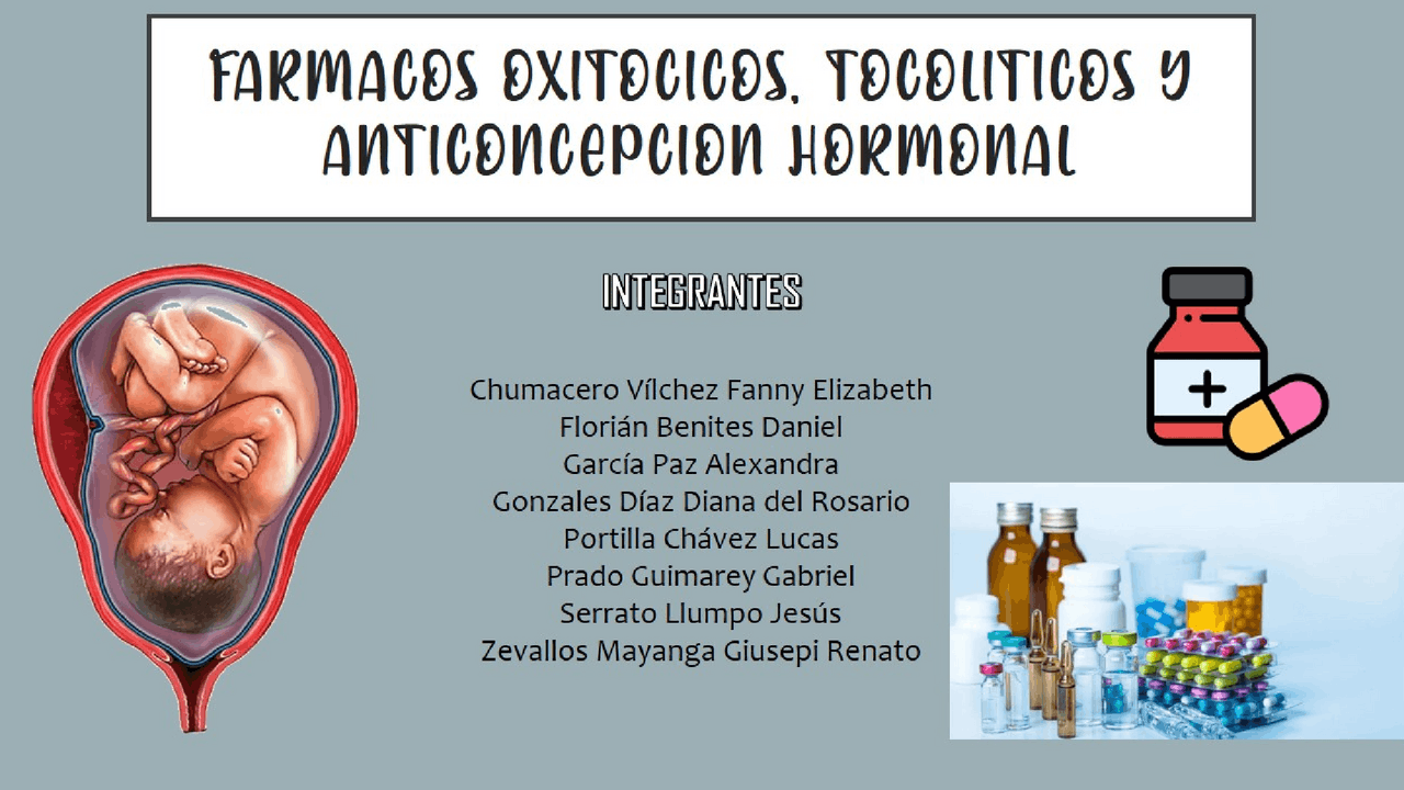 Fármacos oxitócicos y tocoliticos - Docsity