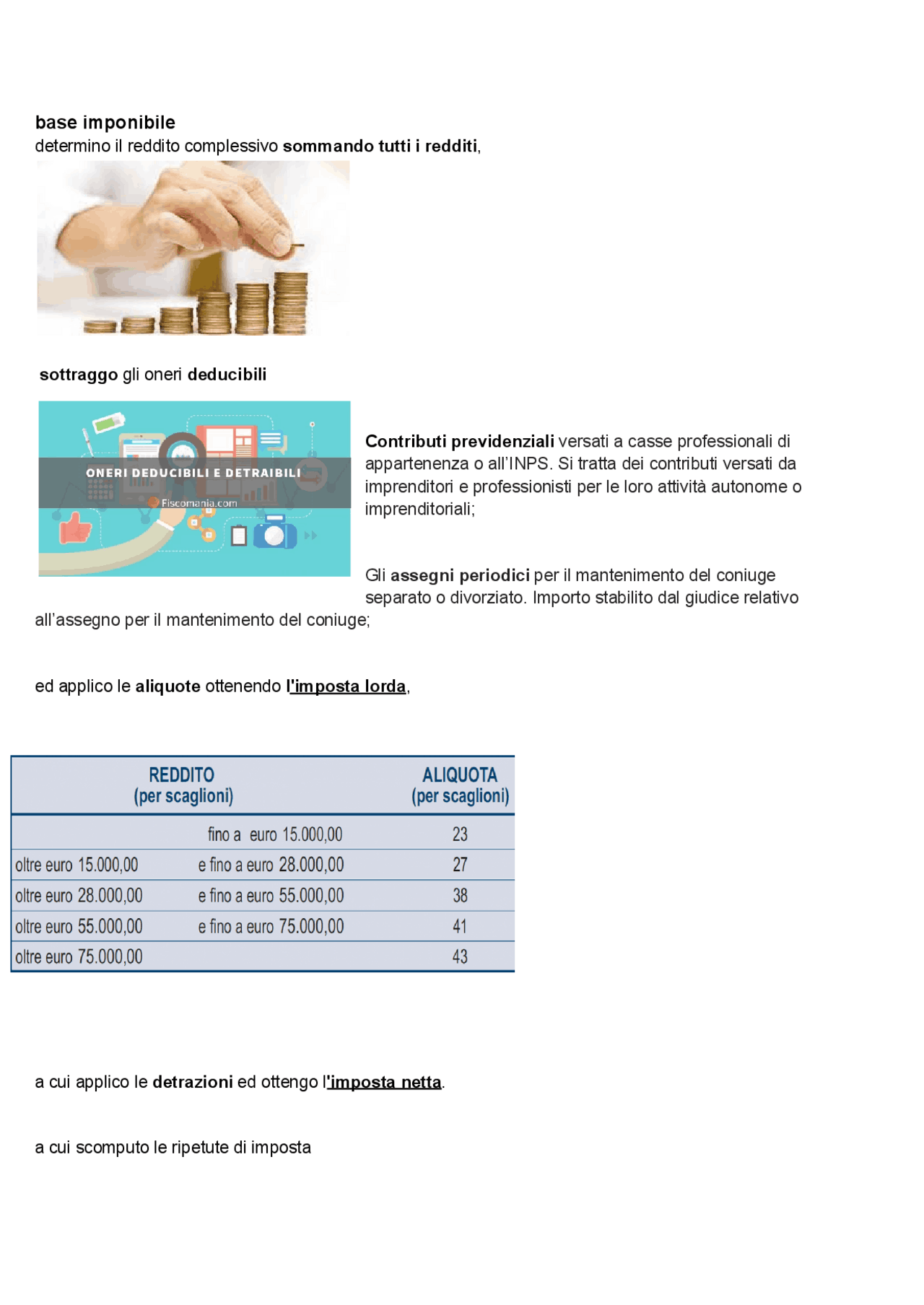 Calcolo Irpef Scienze Delle Finanze Docsity