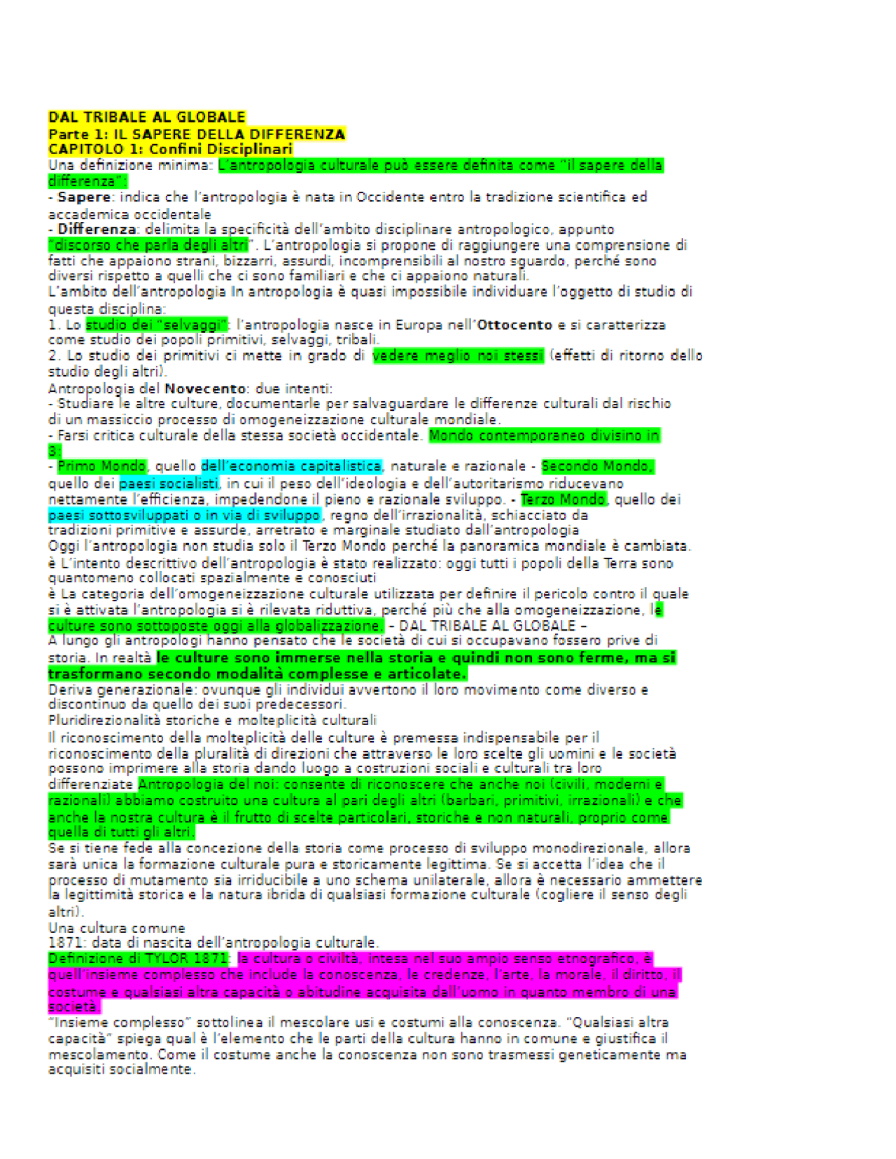 Riassunto Antropologia Docsity