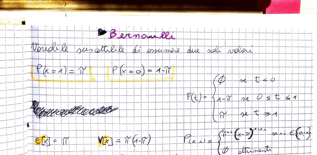 Bernoulli E Binomiale Docsity