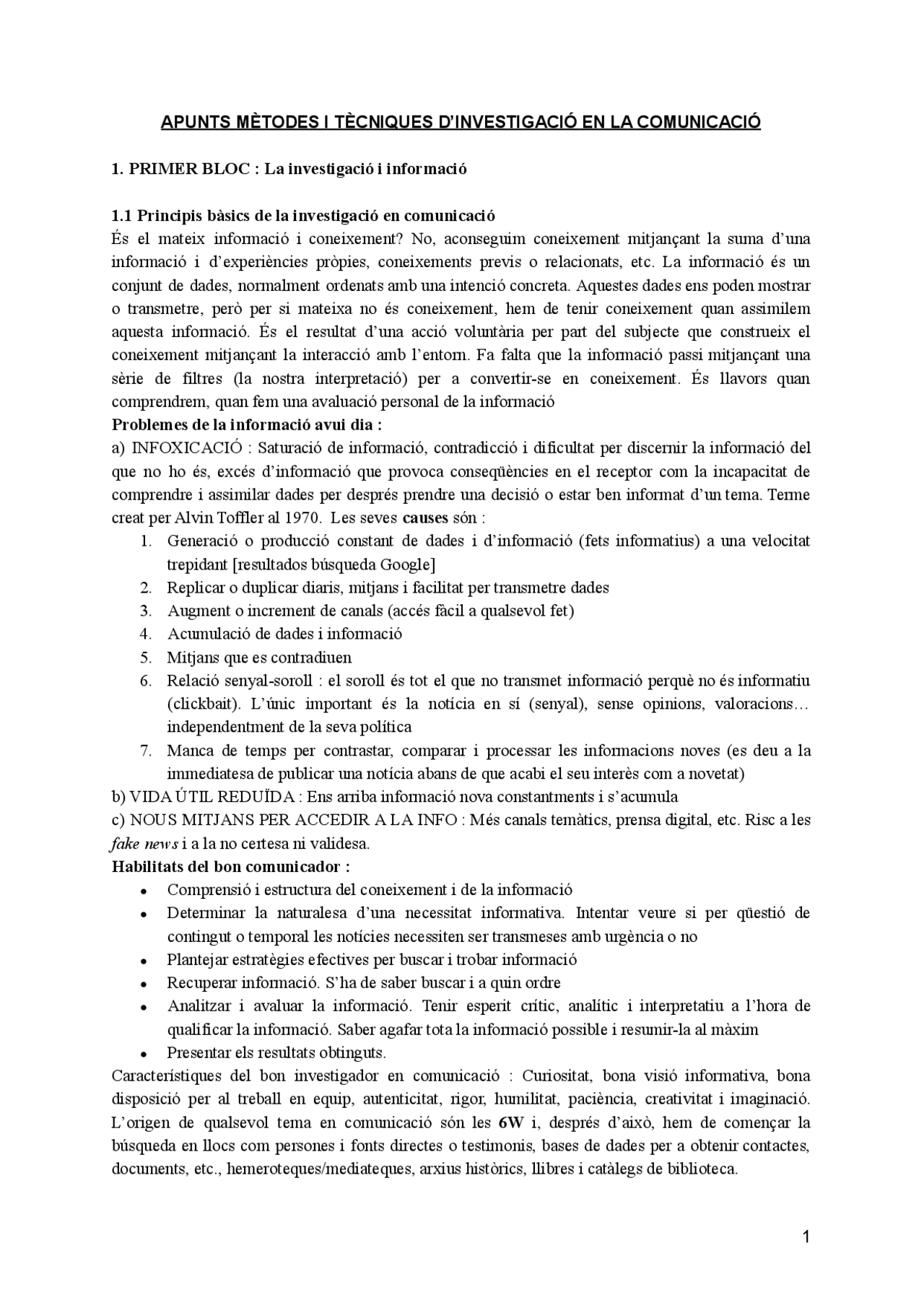 Apunts Mètodes Tècniques Dinvestigació Docsity