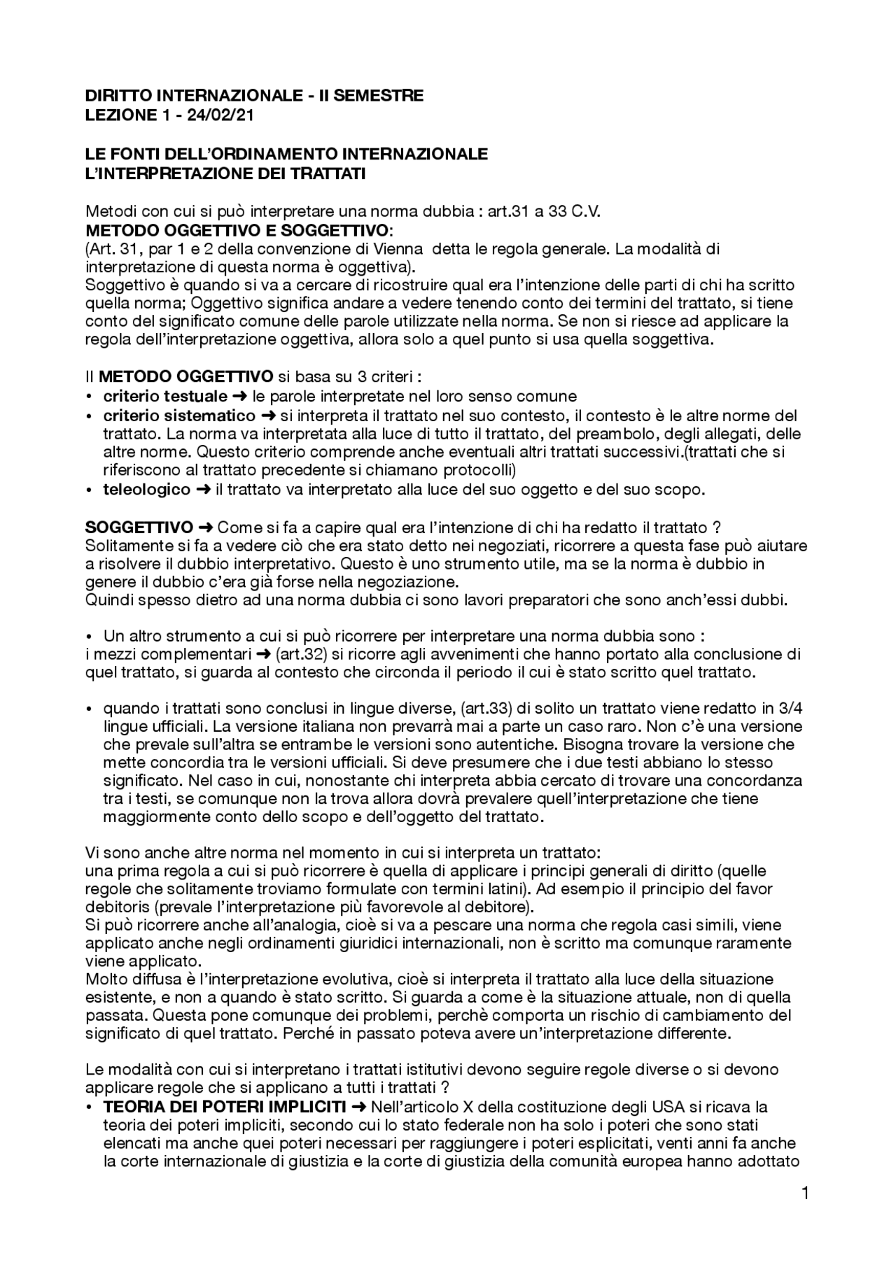 Appunti Diritto Internazionale 2 Semestre Docsity