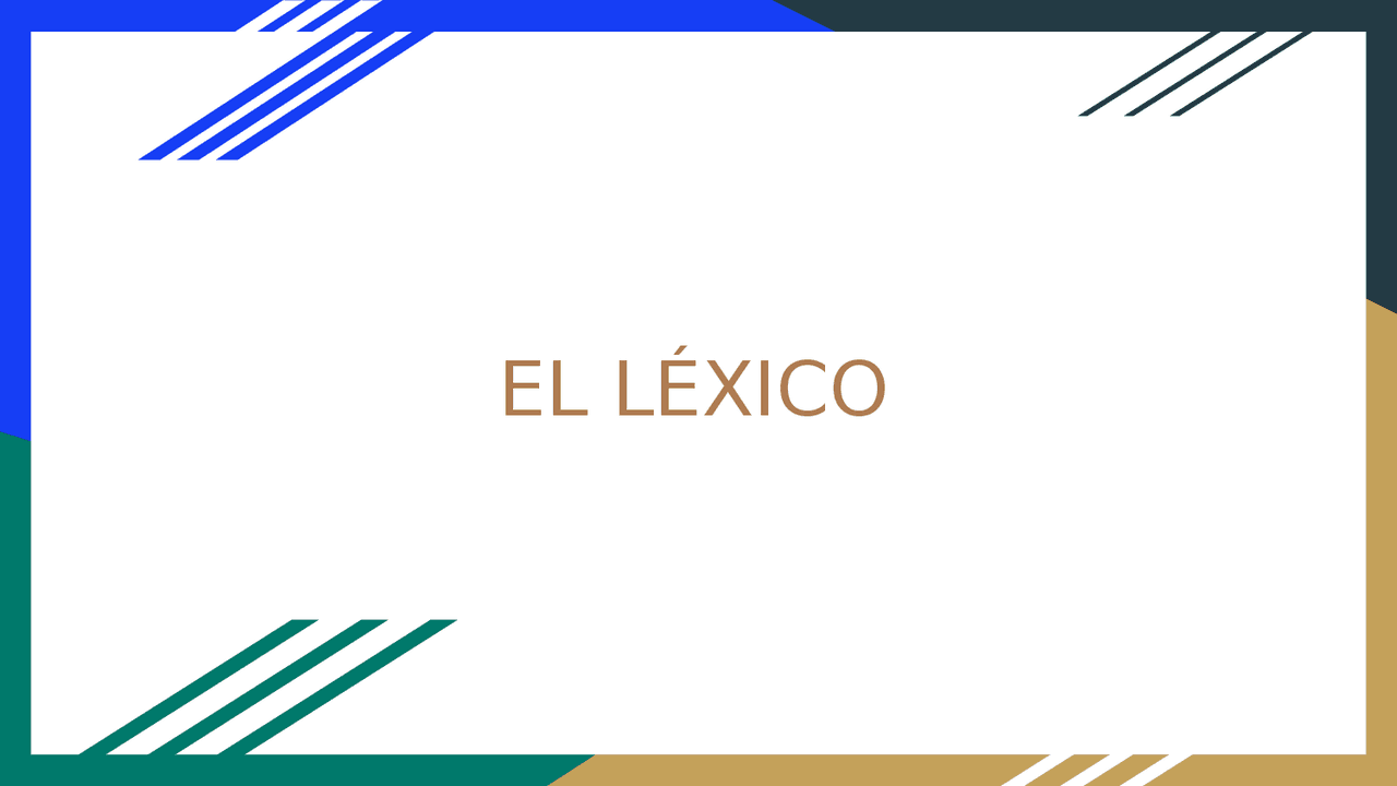 El léxico: estructura y formación - Docsity