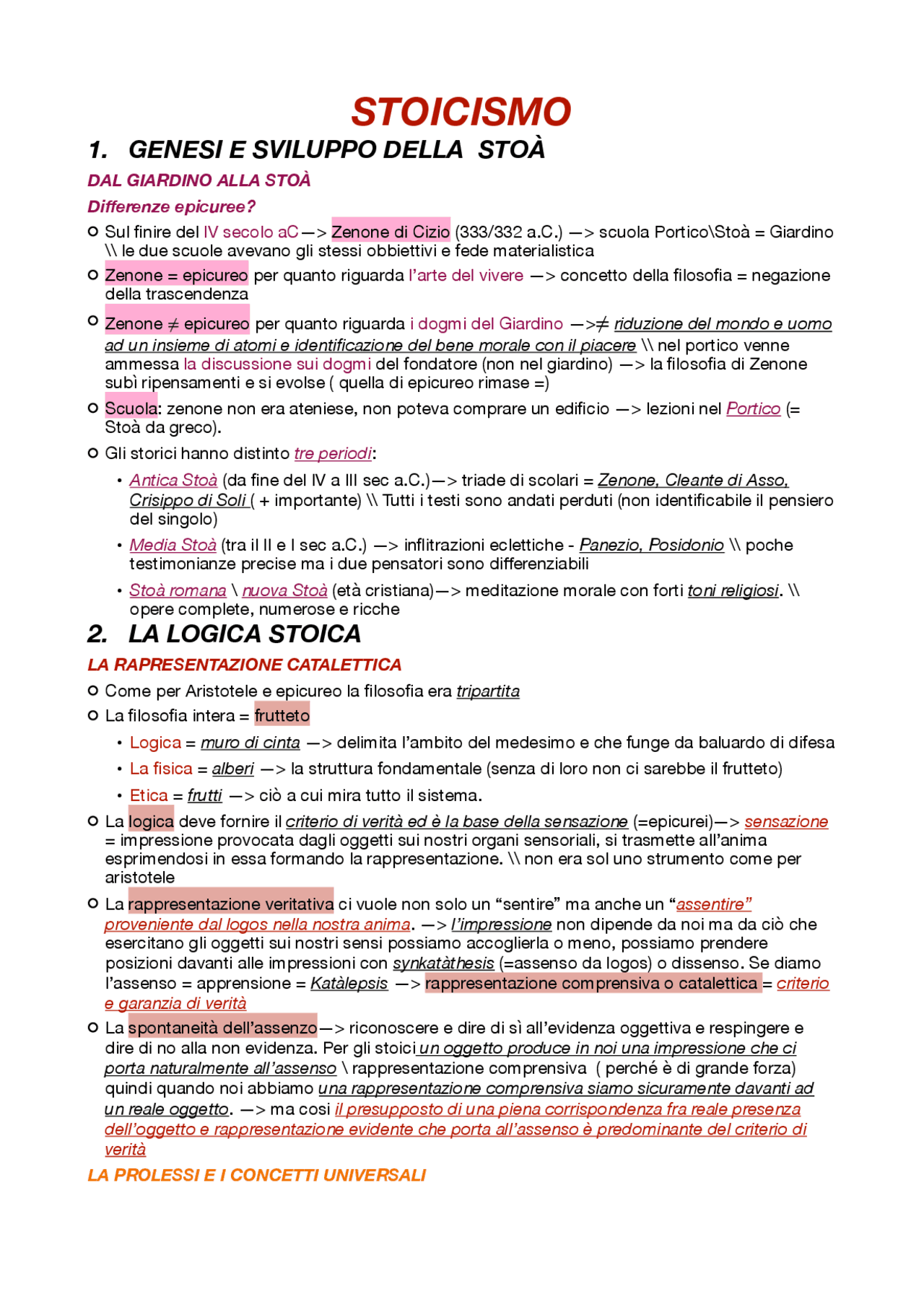 Antico stoicismo: i filosofi della Stoà - Docsity