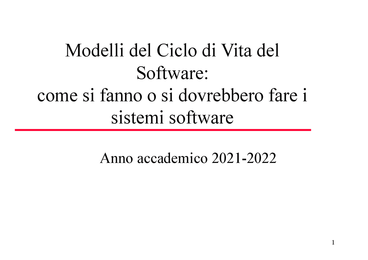 Appunti Is Per Il Ciclo Di Vita Docsity